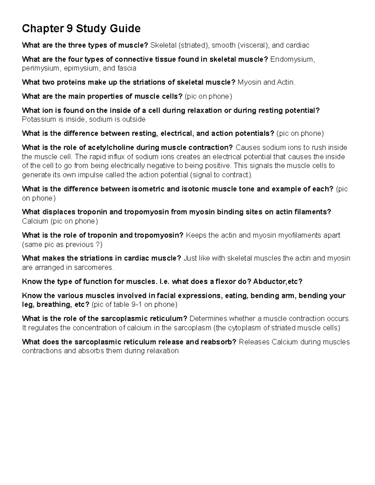 Chapter 9 Study Guide - Chapter 9 Study Guide What are the three types ...