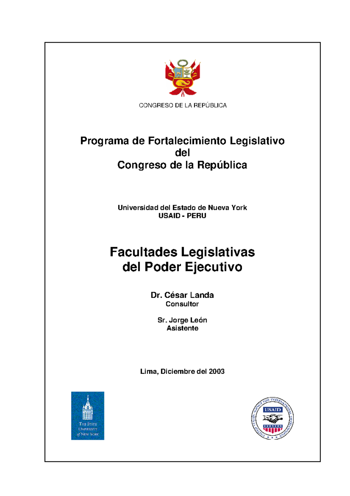 SEM2 Facultades Legislativas del Poder Ejecutivo - Programa de Fortalecimiento Legislativo del ...