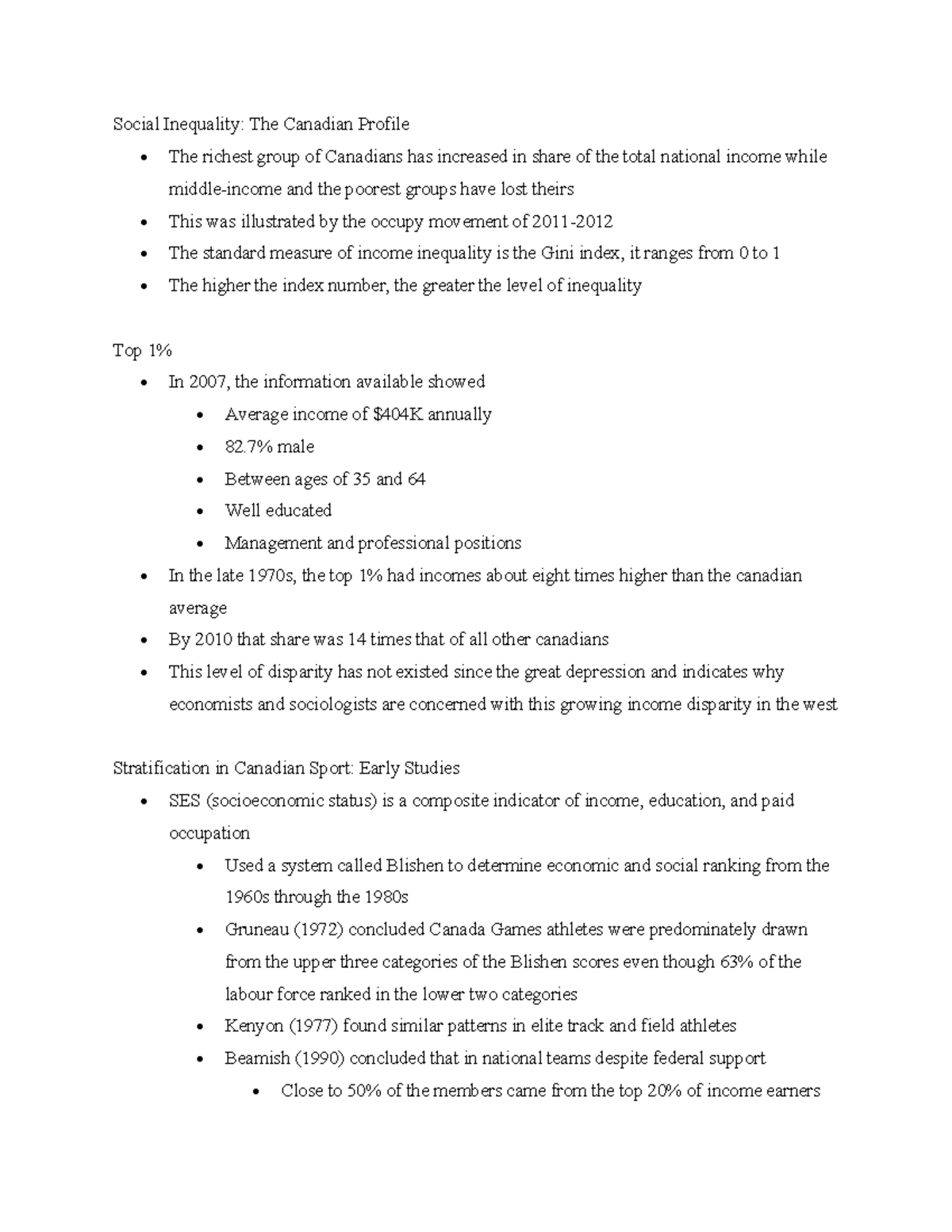 KINE3200-Lecture 5Pt2 - Social Inequality: The Canadian Profile - The ...