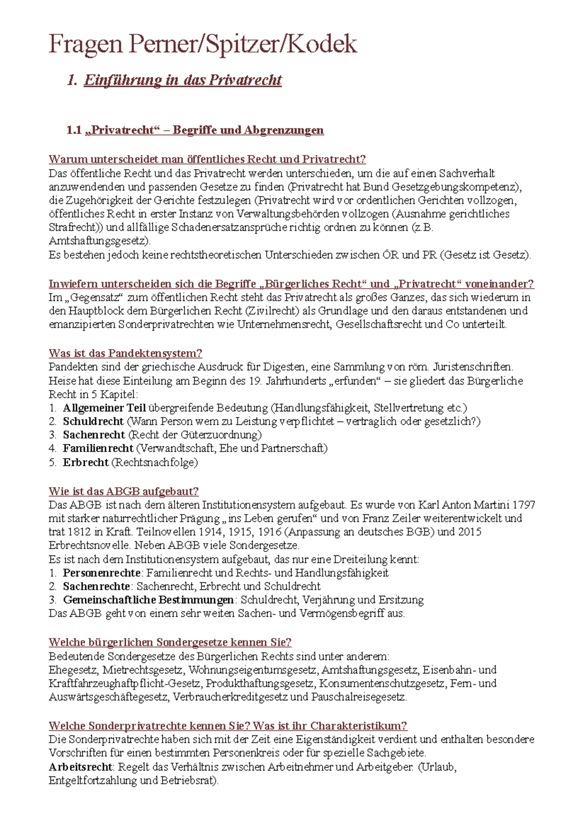 Fragen P:S:K - Arbeitsmaterialien für PSK - Fragen Perner/Spitzer/Kodek ...