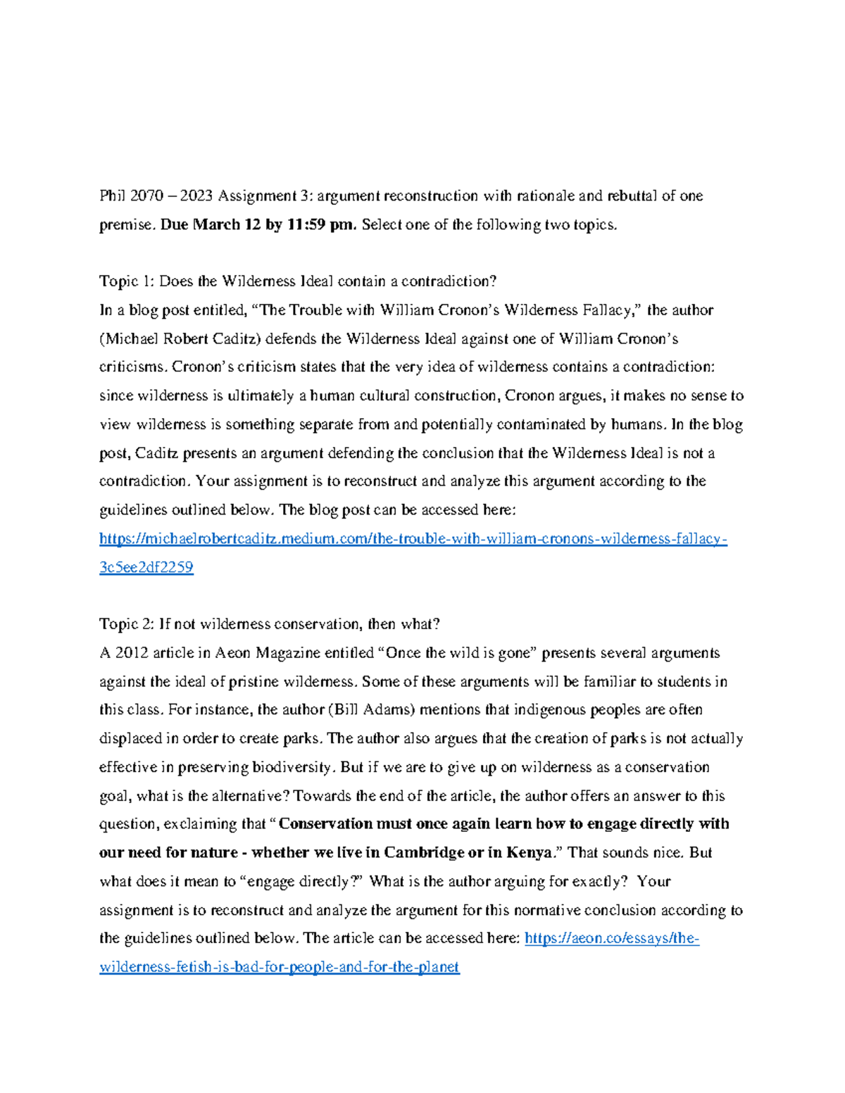 Assignment 3 argument reconstruction - Phil 2070 – 2023 Assignment 3 ...