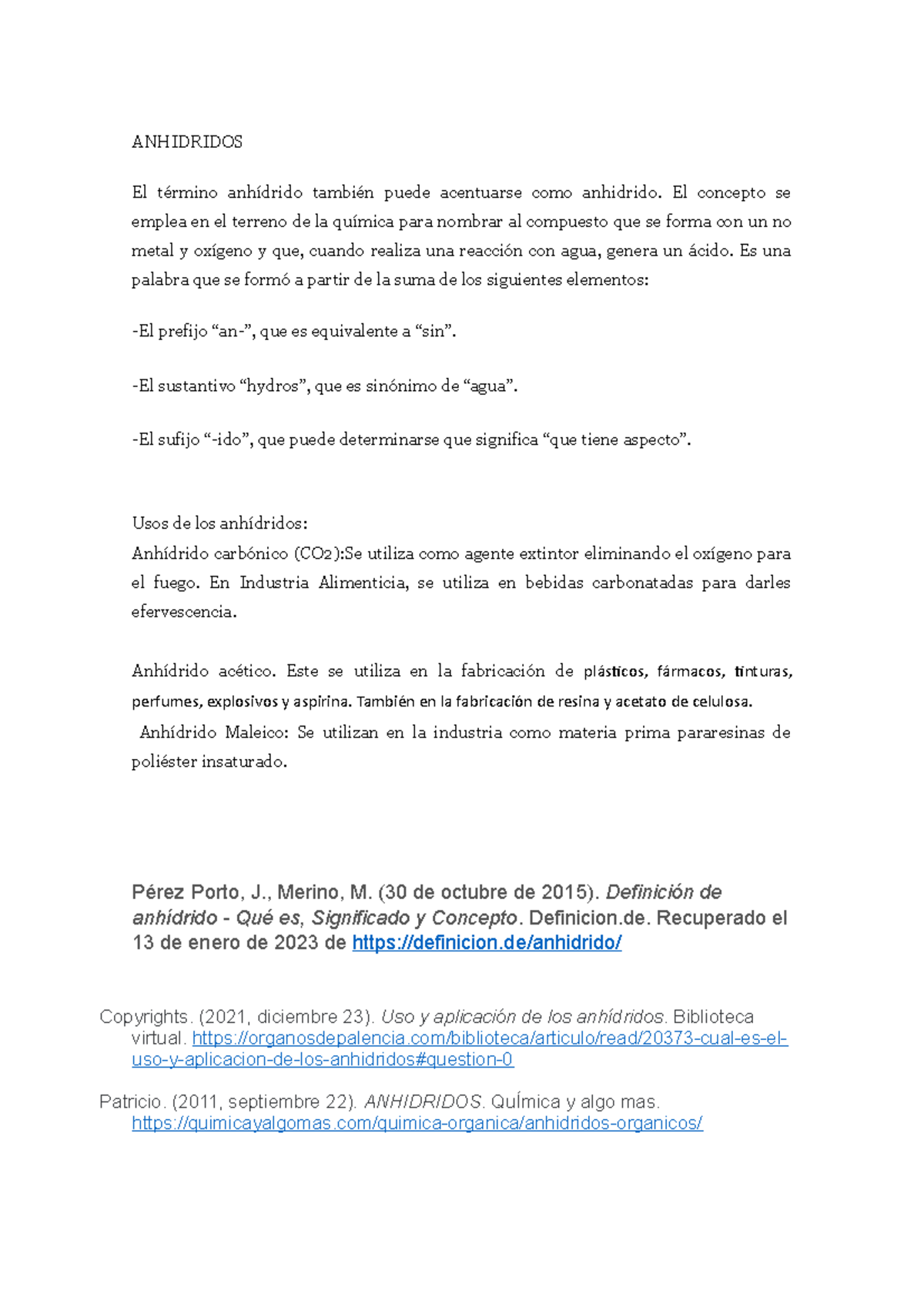 Anhidridos - jbvcyrfdxcgvhjbknlm - ANHIDRIDOS El término anhídrido ...