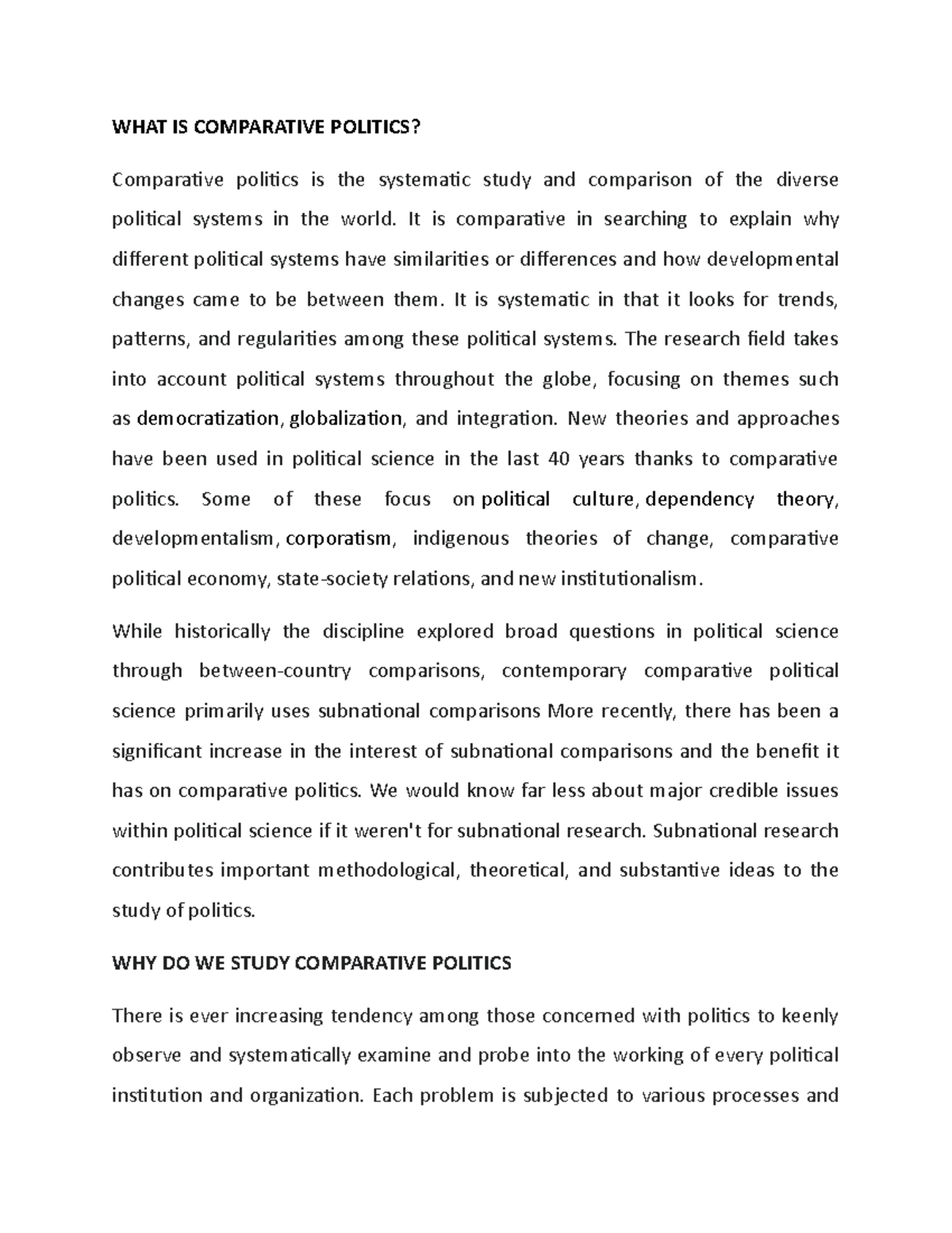 Peculiar Element Of Government WHAT IS COMPARATIVE POLITICS peculiar-element-of-government-what-is-comparative-politics
