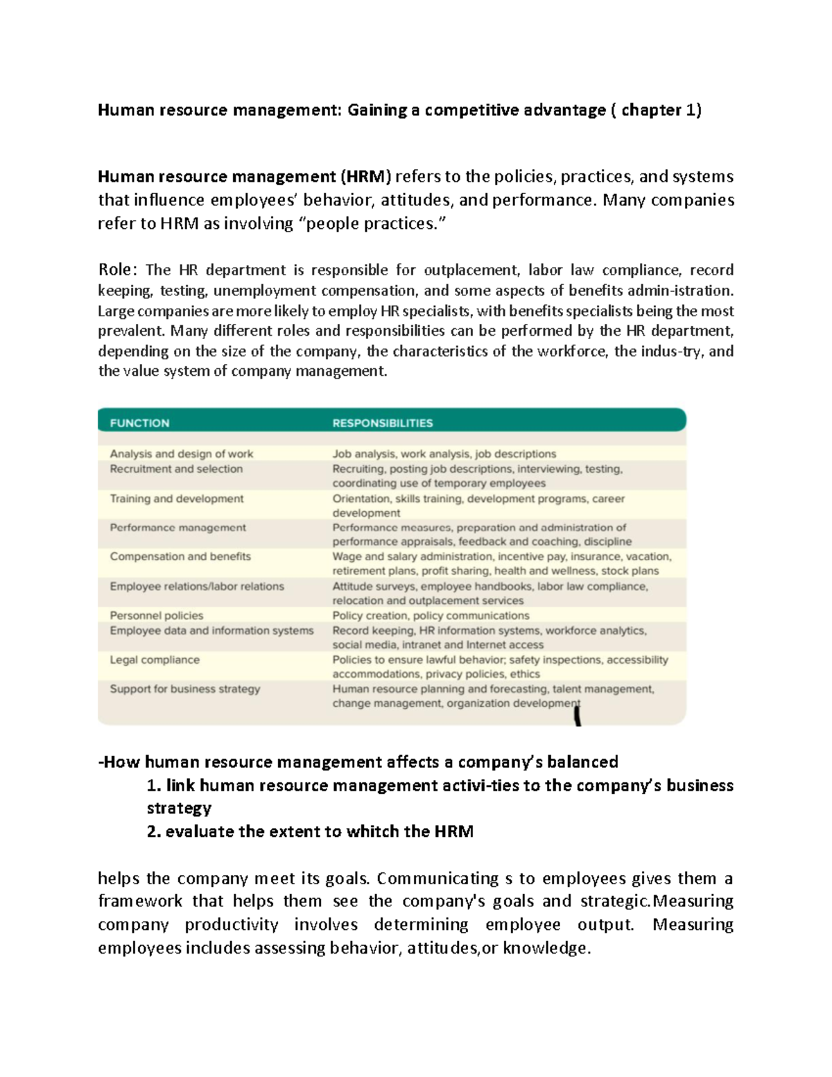Human resource management chapter 1 - Human resource management ...