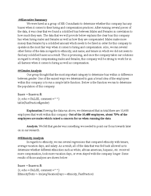 Module 4 Practicum - This assignment explains the different inferential methods use to prove ...