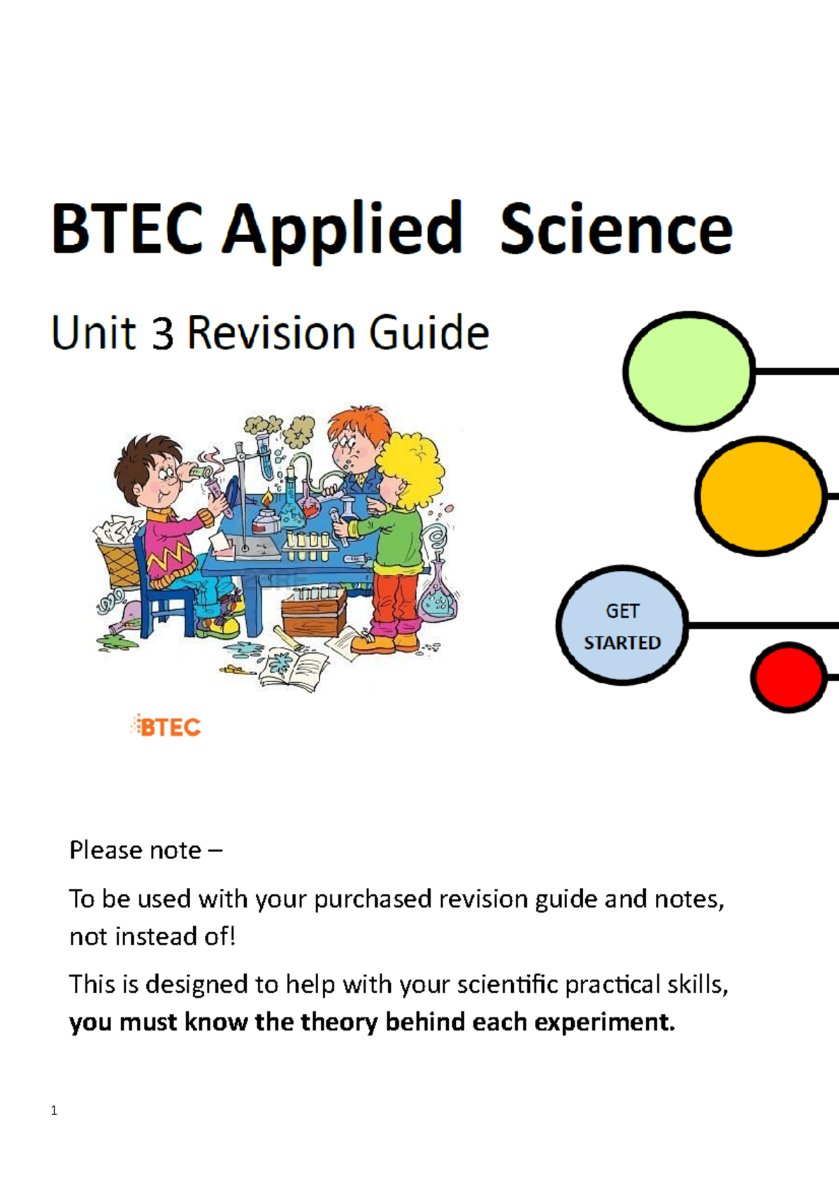 Applied Science Unit 3 Revision guide - 3 Please note – To be used with ...
