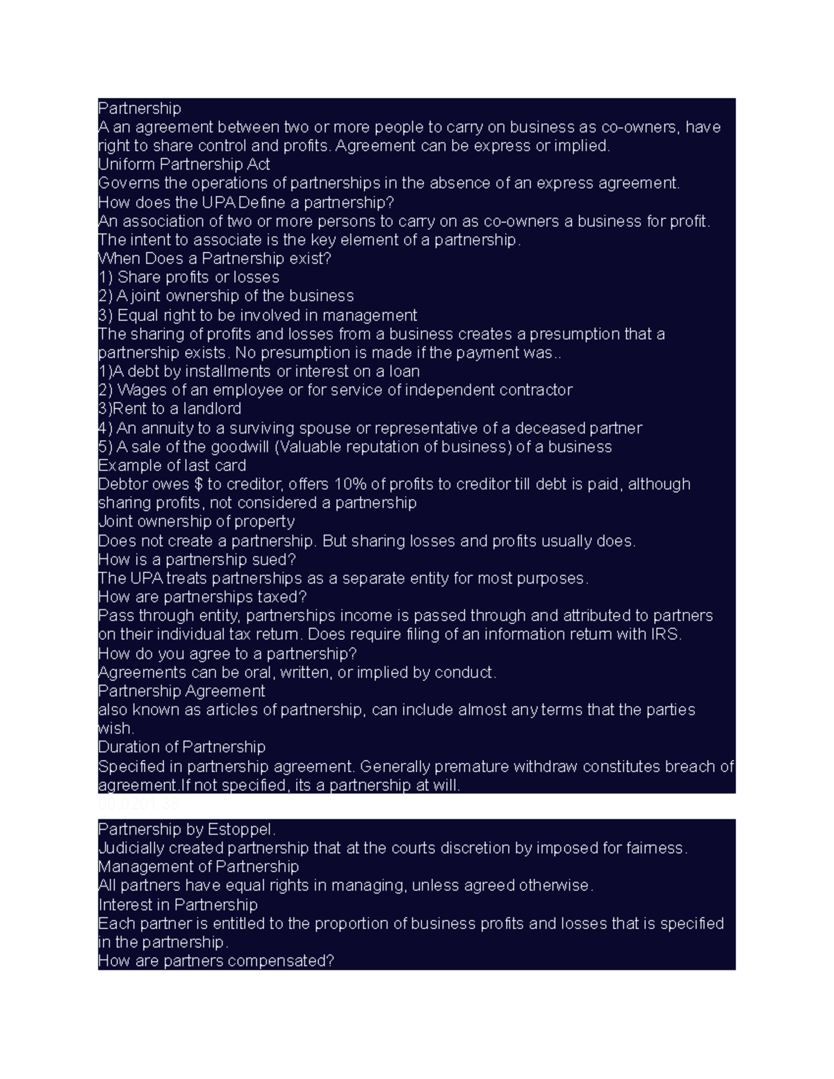 PARTNERSHIP - NOTES AND SUMMARIES.docx - Partnership A an agreement ...