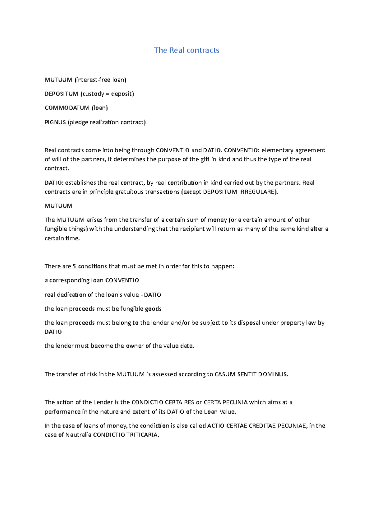 The Real contracts - The Real contracts MUTUUM (interest-free loan ...