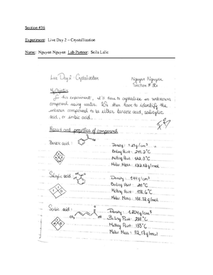 ORGO LAB Report #2-2 - lab guide for crystallization lab - CHEM 223 ...