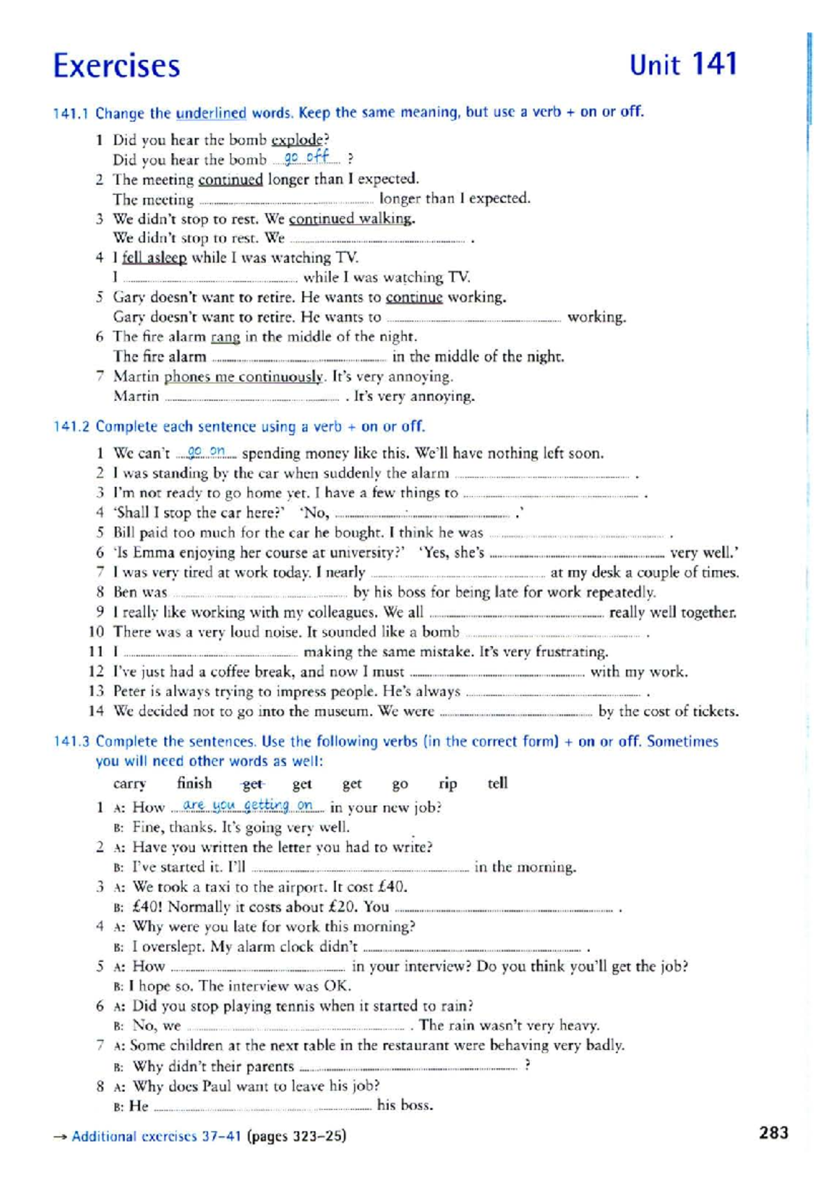 Phrasal Verbs 141b - Practice materials for the second semester of the ...