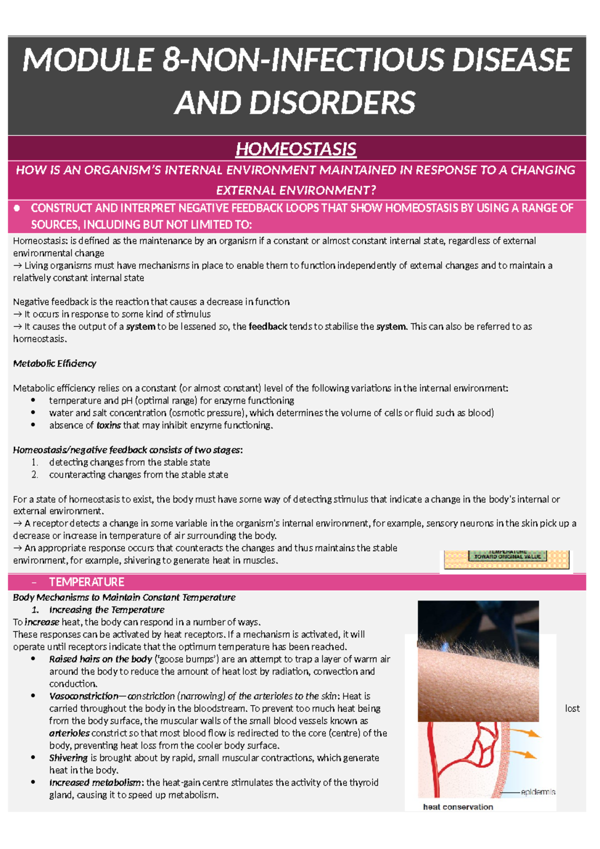 Module 8- Non-infectious disease and disorders - MODULE 8-NON ...