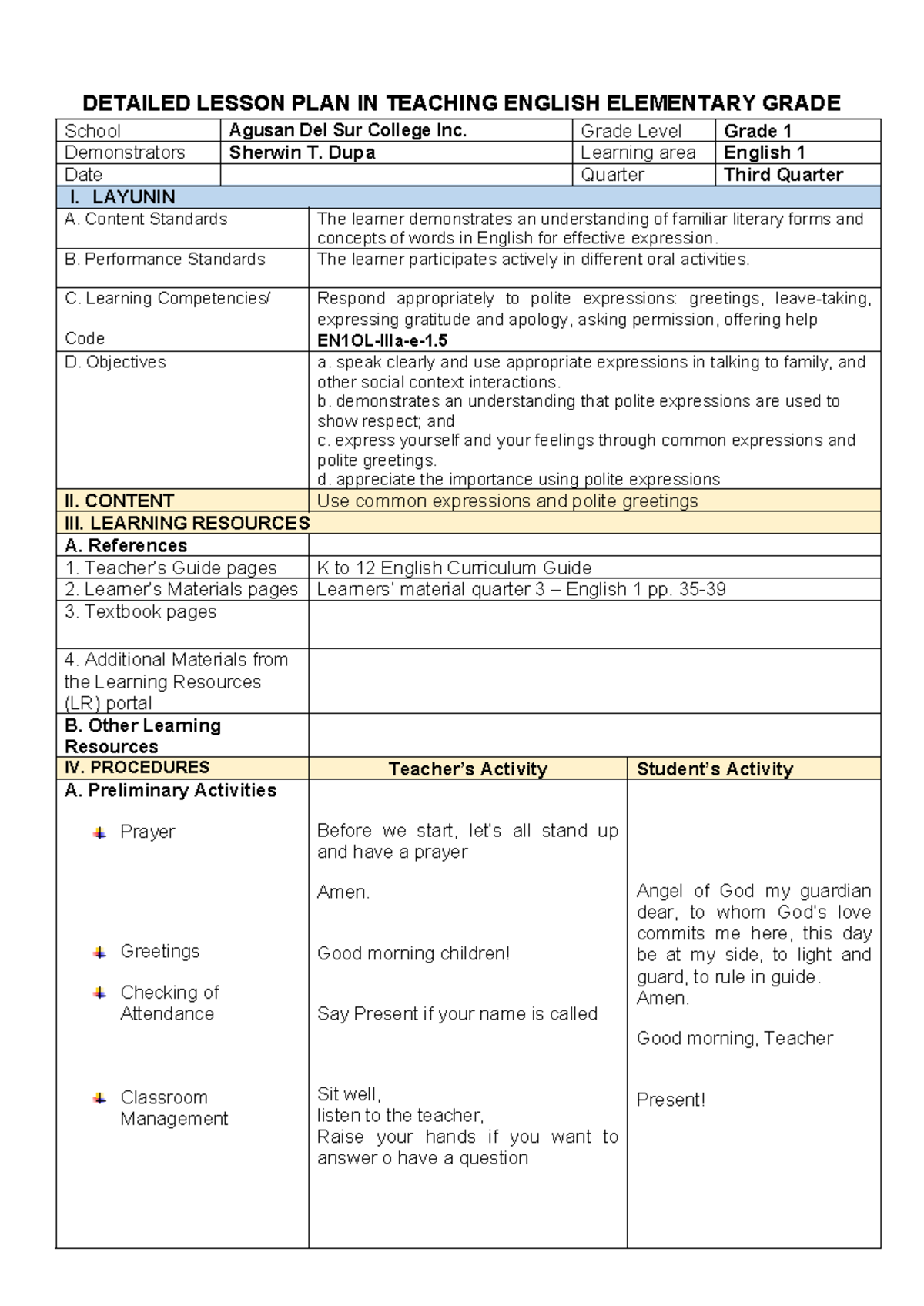 Demo-teaching-1 - demo - DETAILED LESSON PLAN IN TEACHING ENGLISH ...