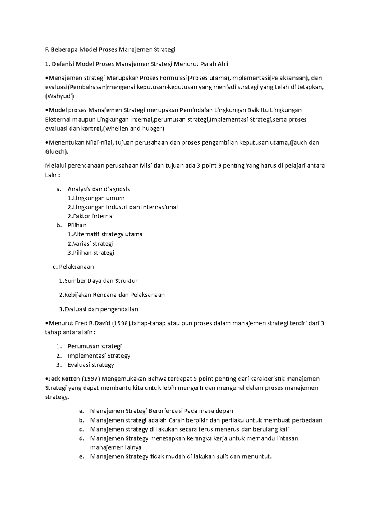 Ringkasan MSSP Kel 1 - 123 - F. Beberapa Model Proses Manajemen ...