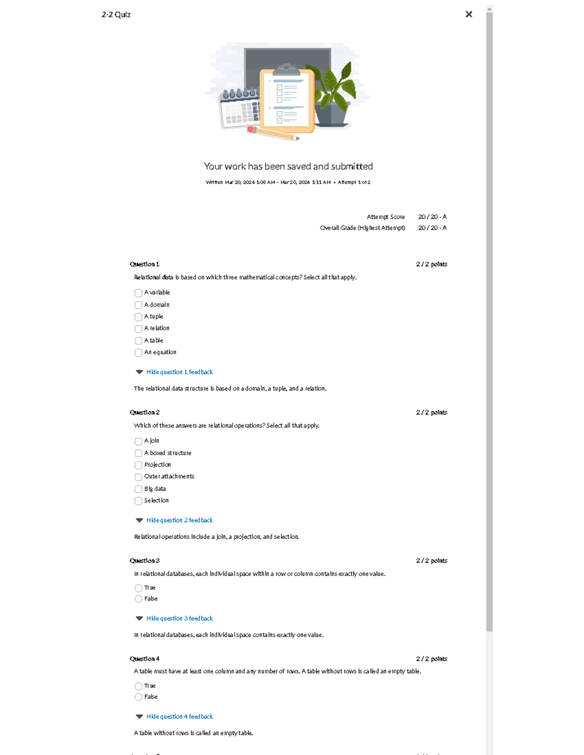 2-2 Quiz pg 2 - DAD-220-T4749 Intro to Struct Database Env 24EW4 - 2-2 ...