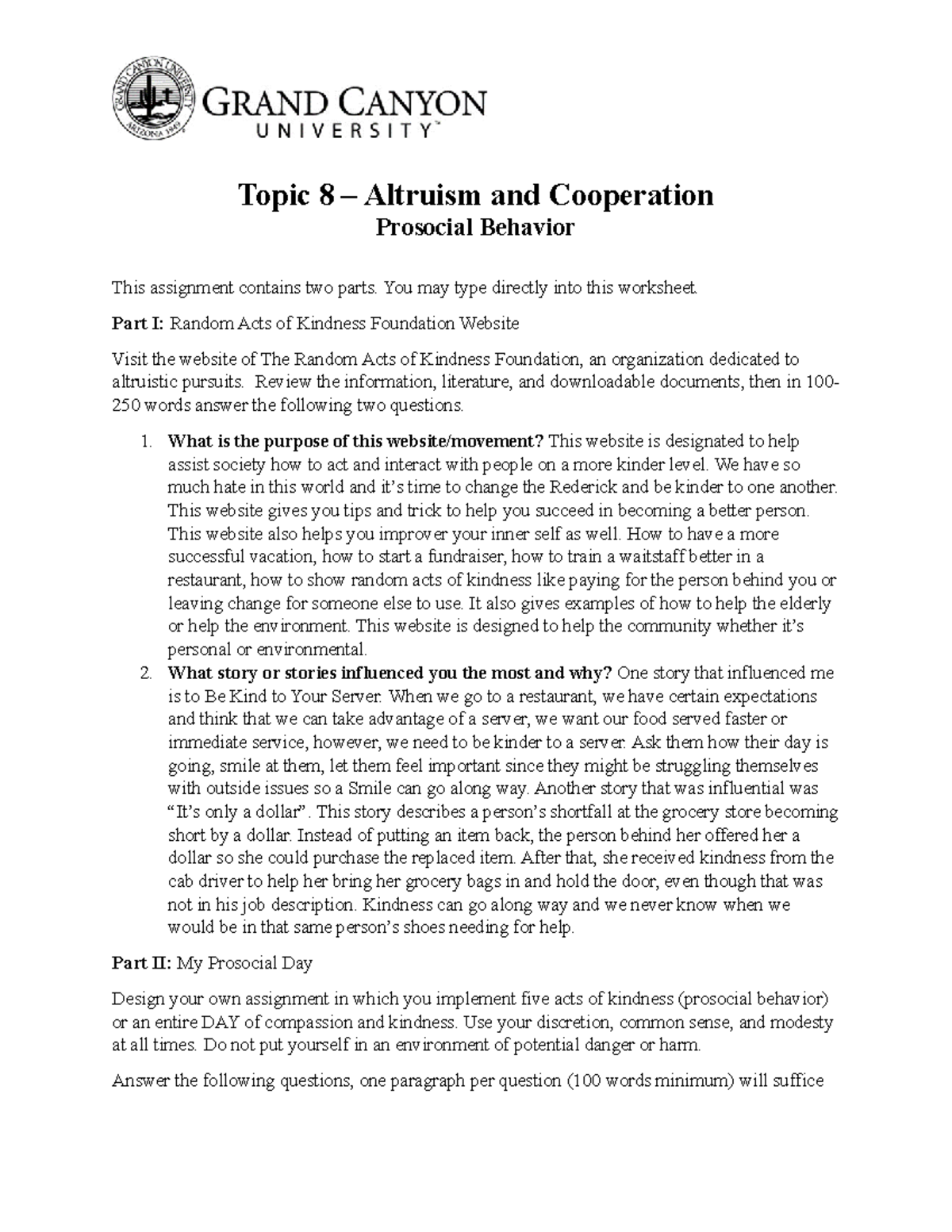 PSY-362 Prosocial Behavior - Topic 8 – Altruism and Cooperation ...