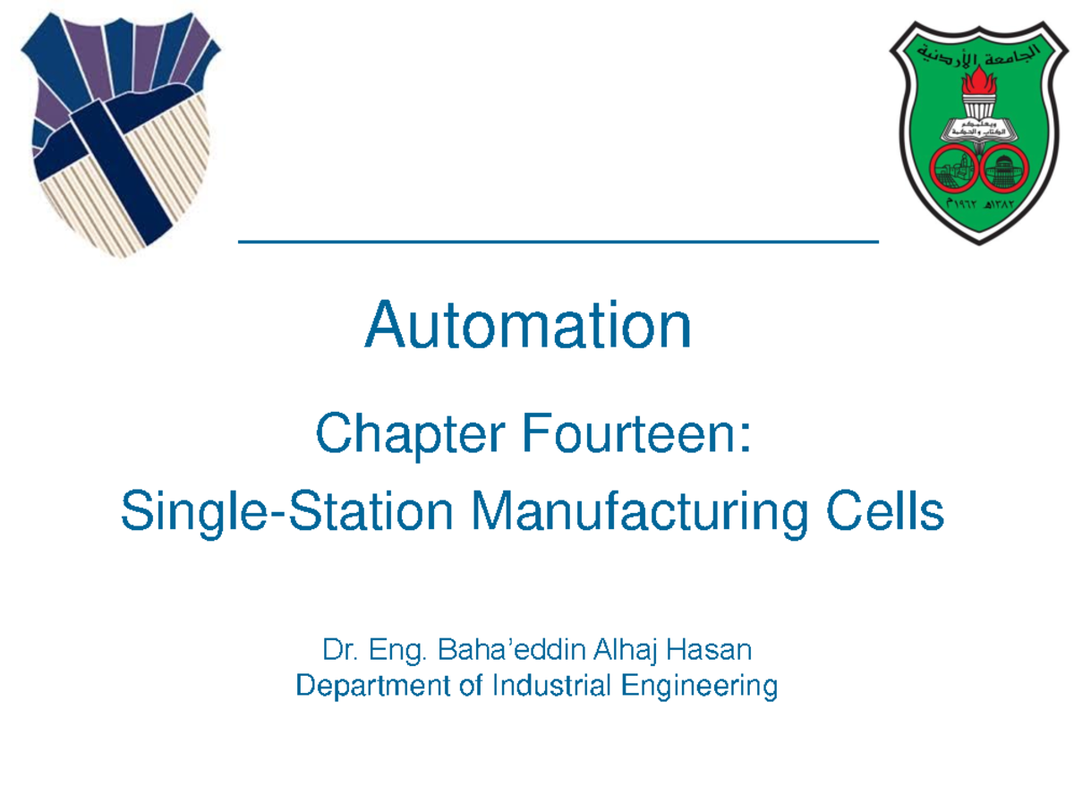 Chapter Fourteen Single-Station Manufacturing Cells - Chapter Fourteen ...