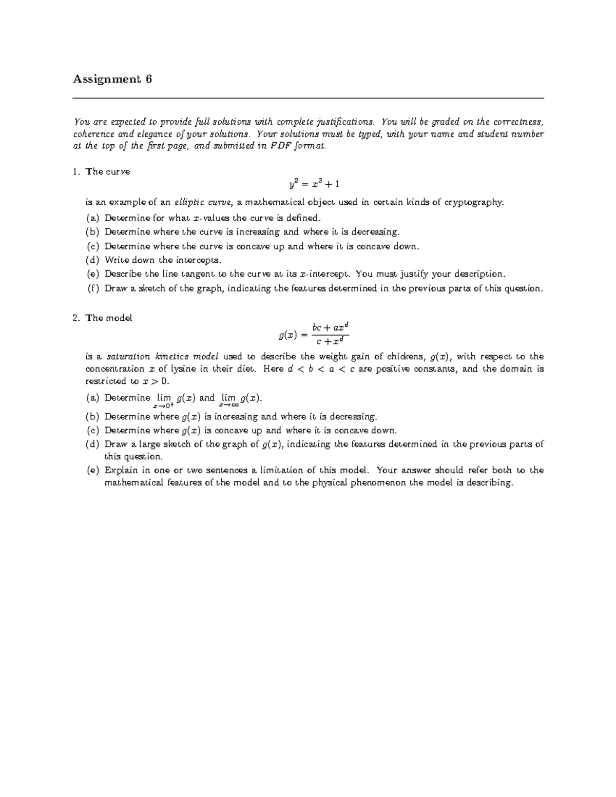 Written part (Assignment 6) - Assignment 6 You are expected to provide ...