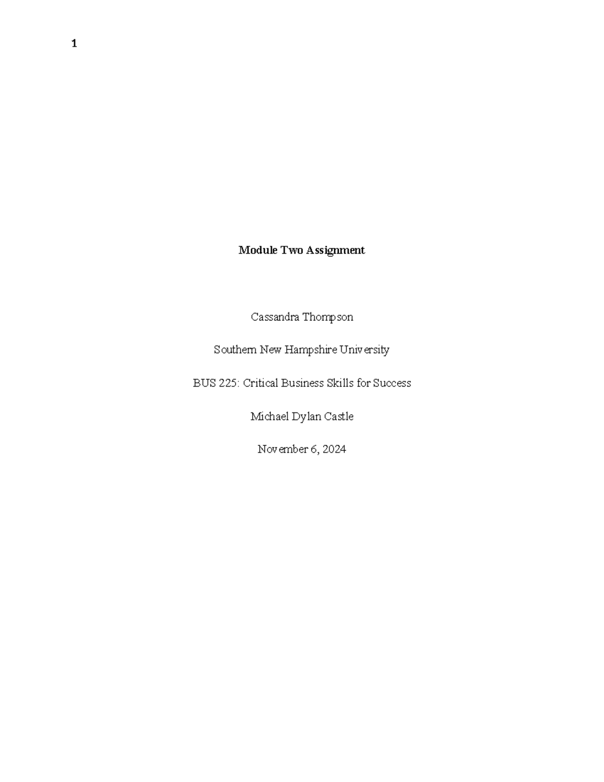 BUS225 Module Two Assignment - Module Two Assignment Cassandra Thompson ...