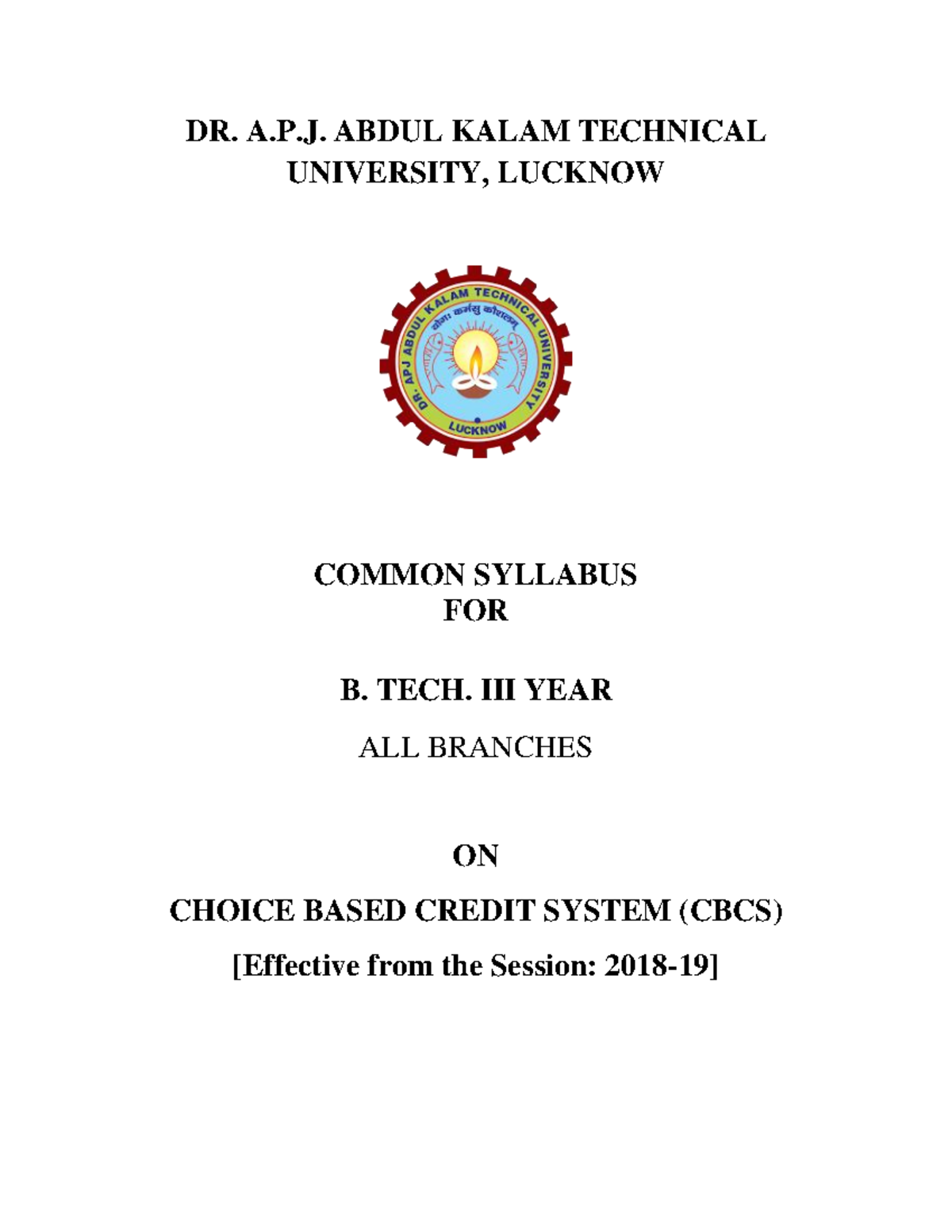 Common Subjects - DR. A.P. ABDUL KALAM TECHNICAL UNIVERSITY, LUCKNOW ...