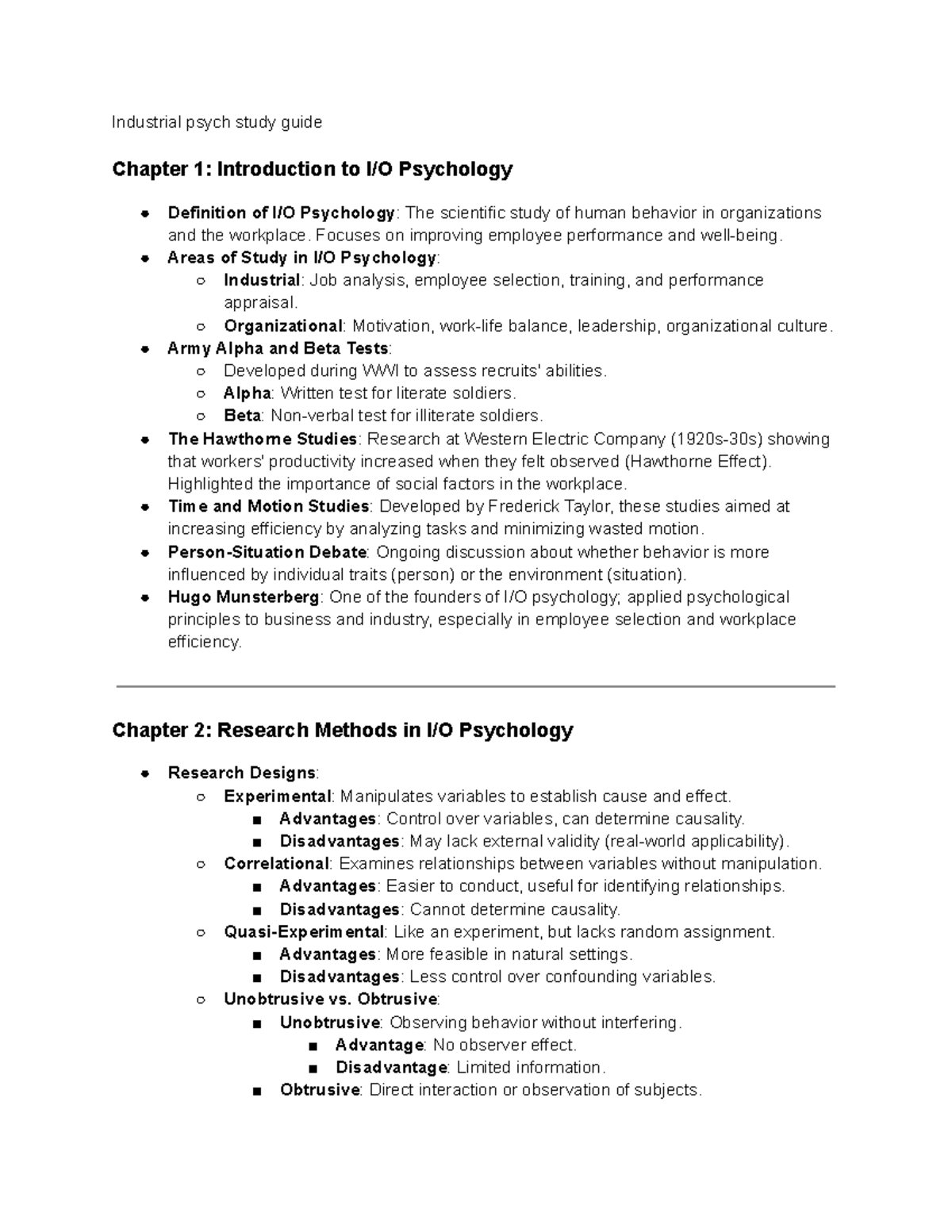 Industrial psych study guide - Industrial psych study guide Chapter 1 ...