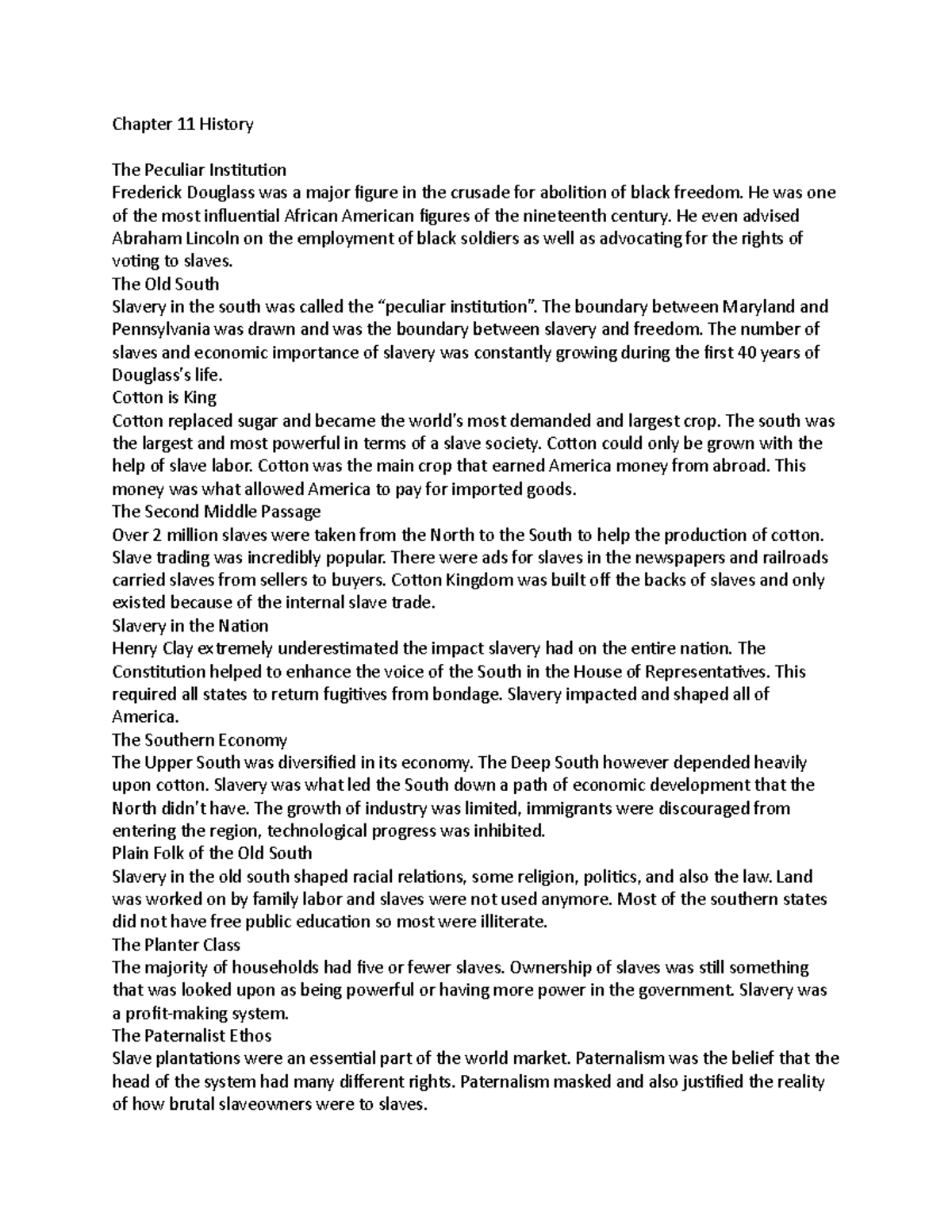 Chapter 11 History - Outline for Eric Foner's book - Chapter 11 History ...