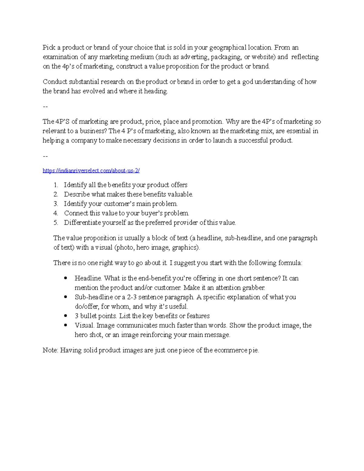 4p marketing - Pick a product or brand of your choice that is sold in ...