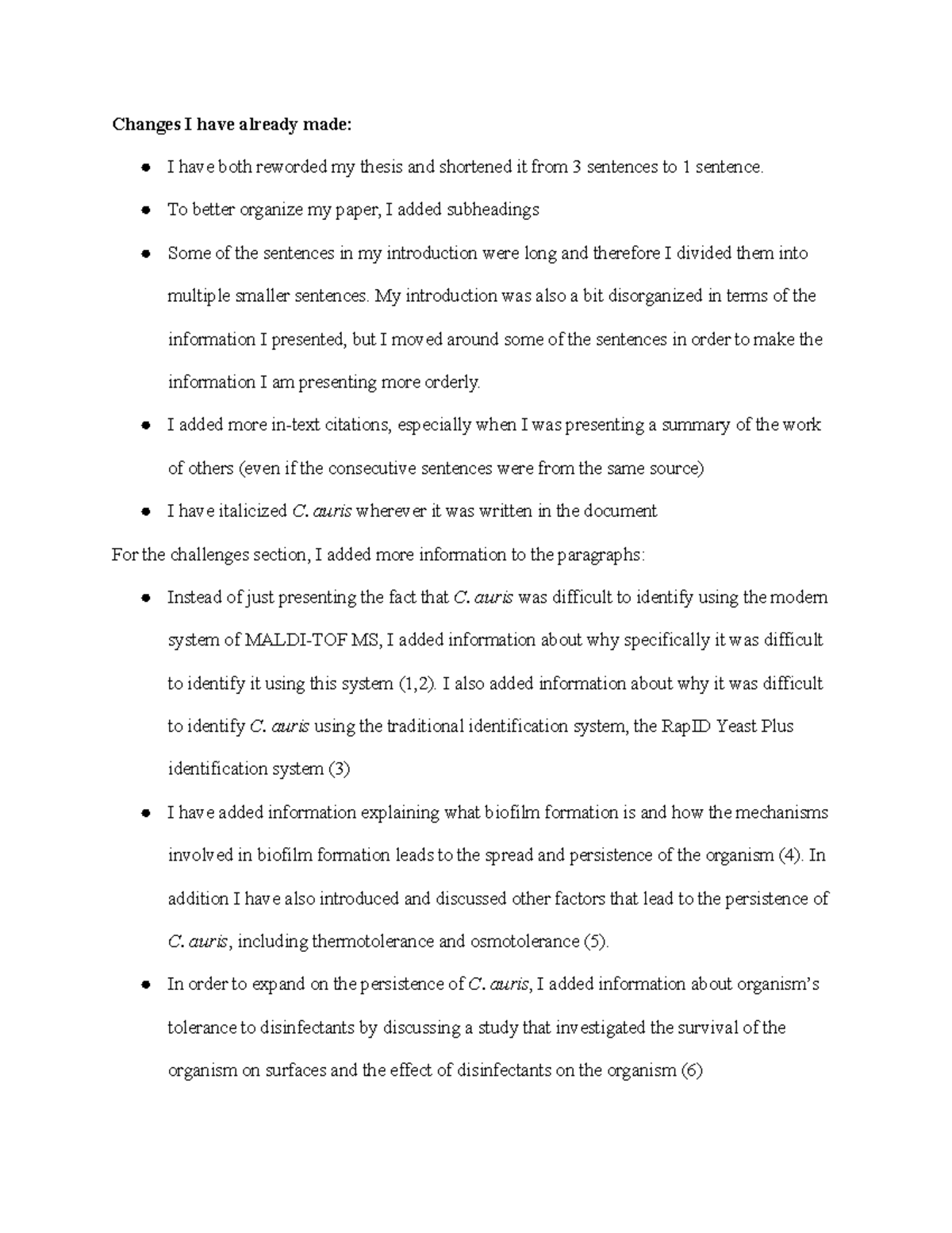 Class Replacement Assignment - Changes I have already made: I have both ...