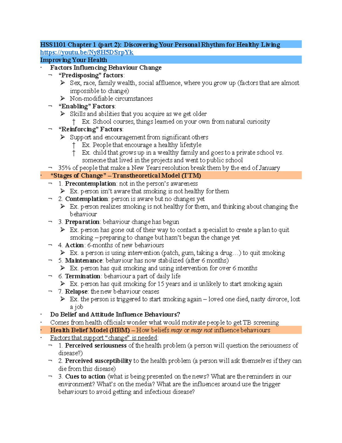 HSS1101 Chapter 1 (part 2)- Discovering Your Personal Rhythm for ...