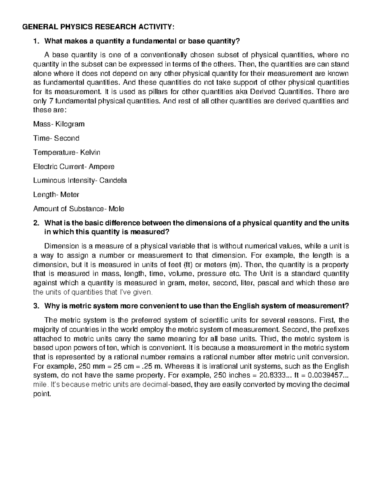 General Physics 12-1 ( Actvity #1) - GENERAL PHYSICS RESEARCH ACTIVITY ...