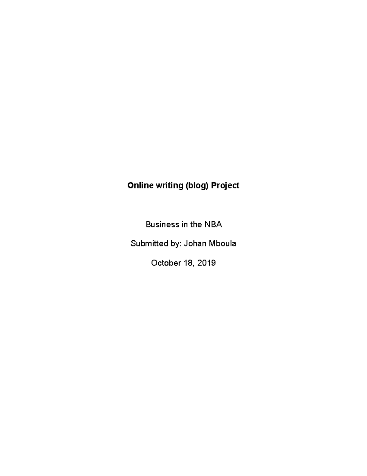 Online writing blog project - Business in NBA - Online writing (blog ...