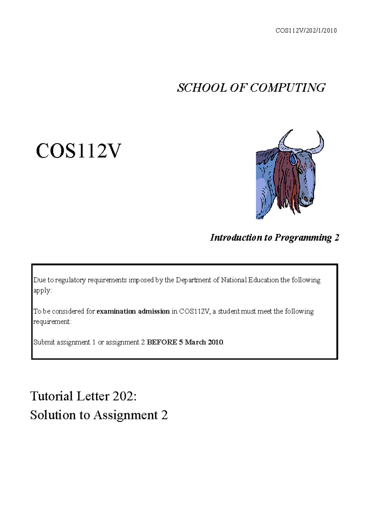 202 2010 1 e - 202_2010_1_e.pdf - ####### COS112V/202/1/ SCHOOL OF ...