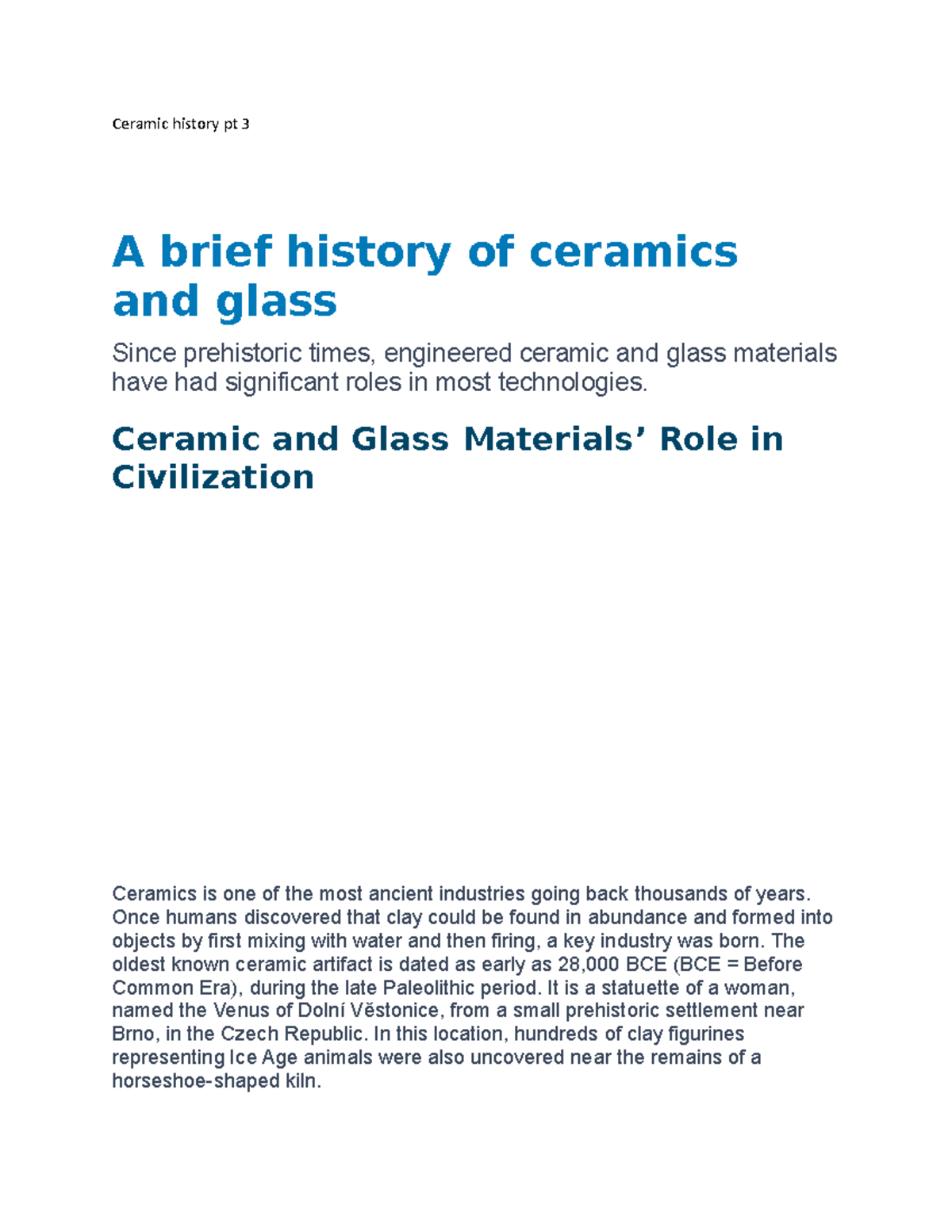 Ceramic pt 3 - Ceramic history pt 3 A brief history of ceramics and ...