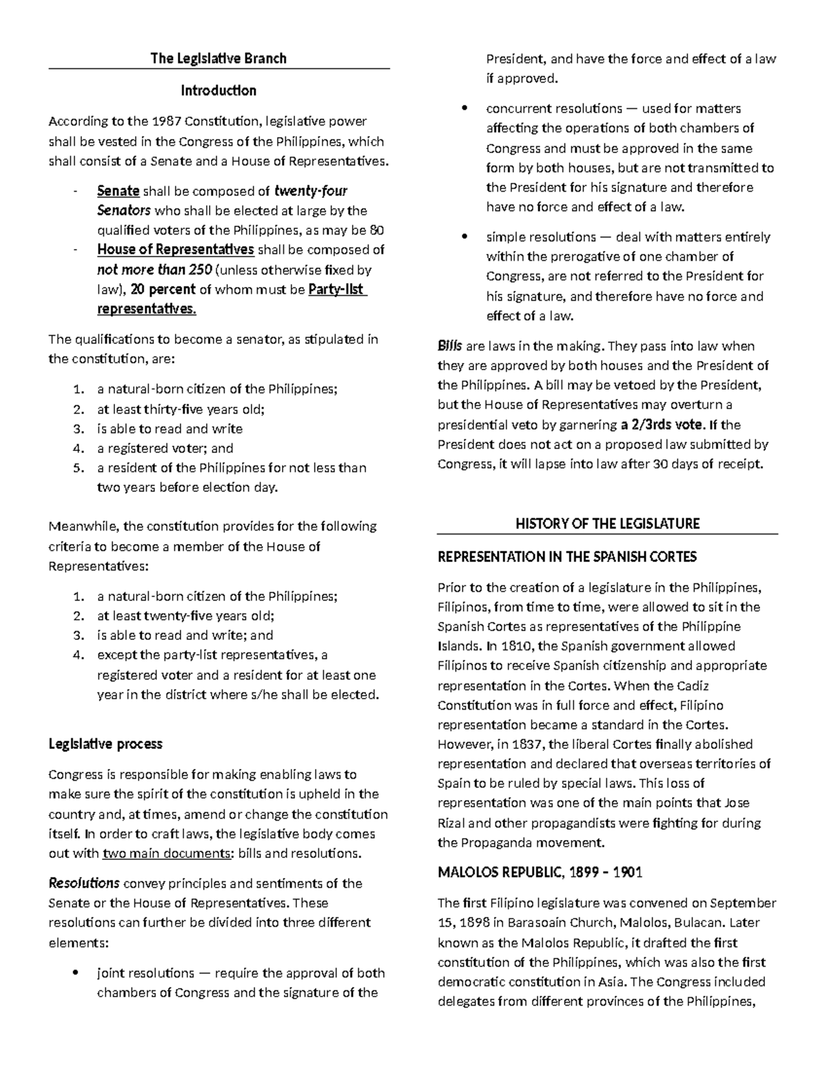 The-Legislative-Branch - The Legislative Branch Introduction According ...