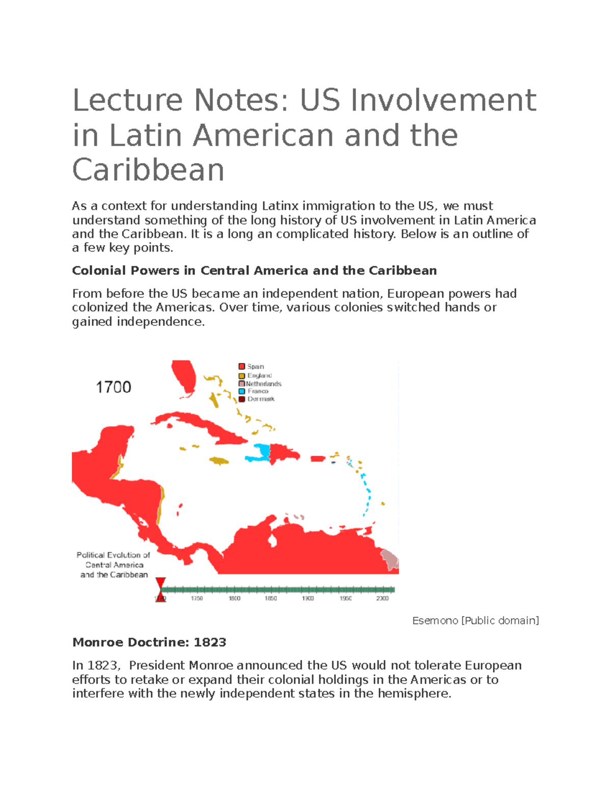 Unit Five - Unit 5 All Notes - Lecture Notes: US Involvement in Latin ...