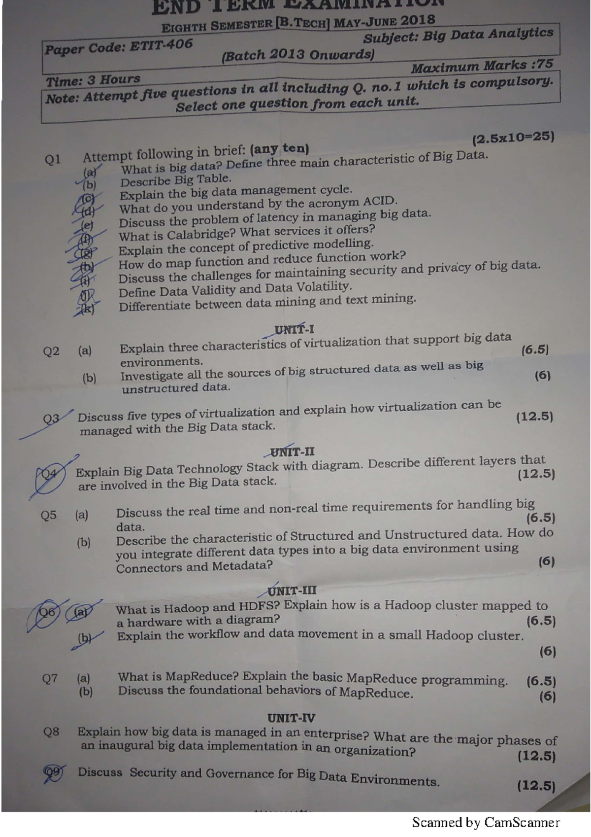 Bda 3 - END TERM EIGHTH SEMESTER 2018 Paper Code: Subject: Big Data ...