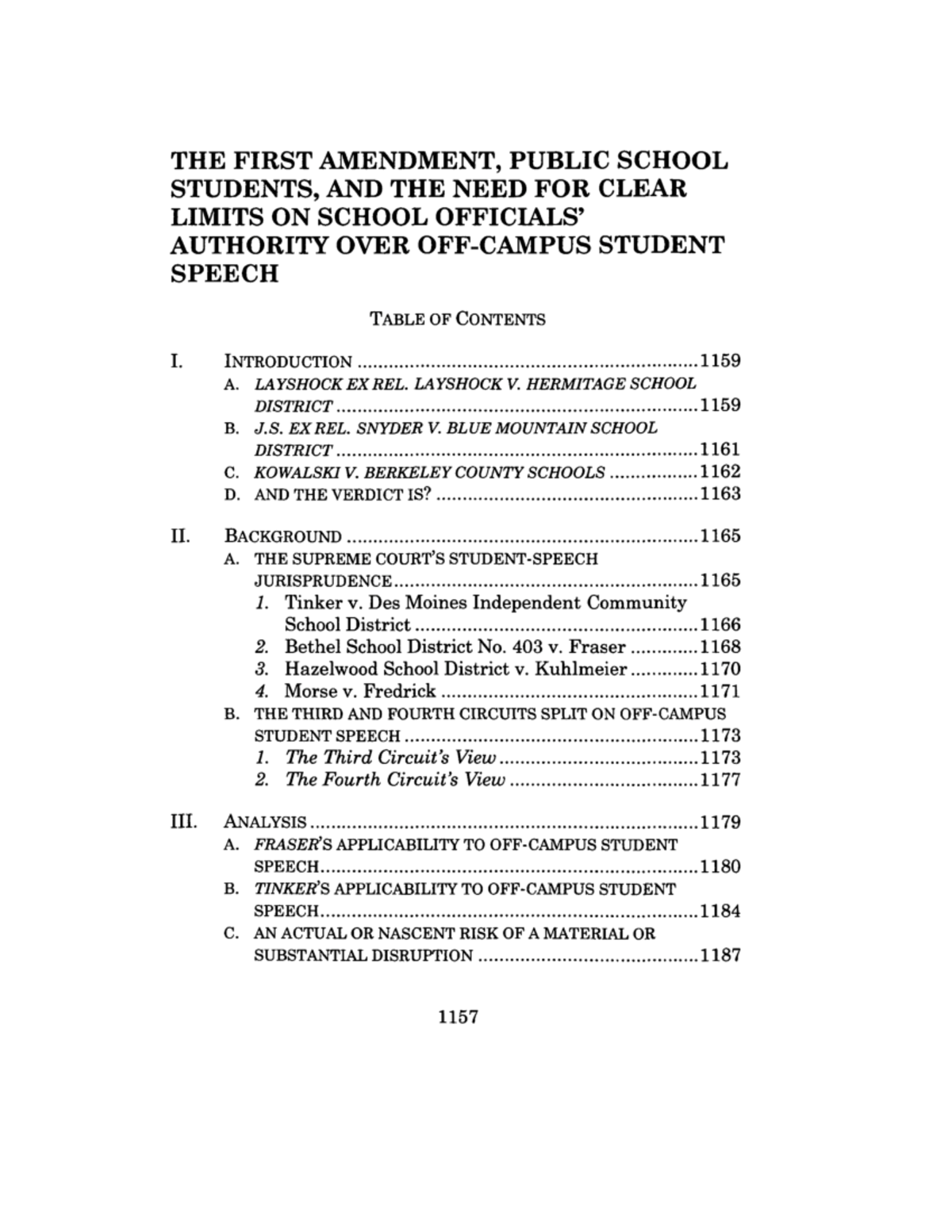 Law Review Article for RIG - THE FIRST AMENDMENT, PUBLIC SCHOOL ...
