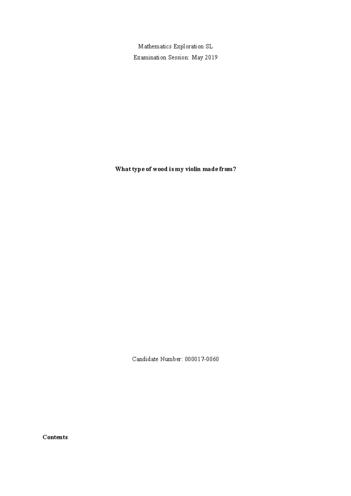 Maths IA - Grade: 7 - Mathematics Exploration SL Examination Session ...