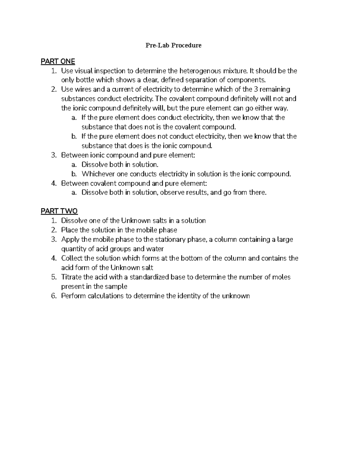Lab 4 Pre and Post Lab Assignments - CHEM1601L - Vandy - Studocu