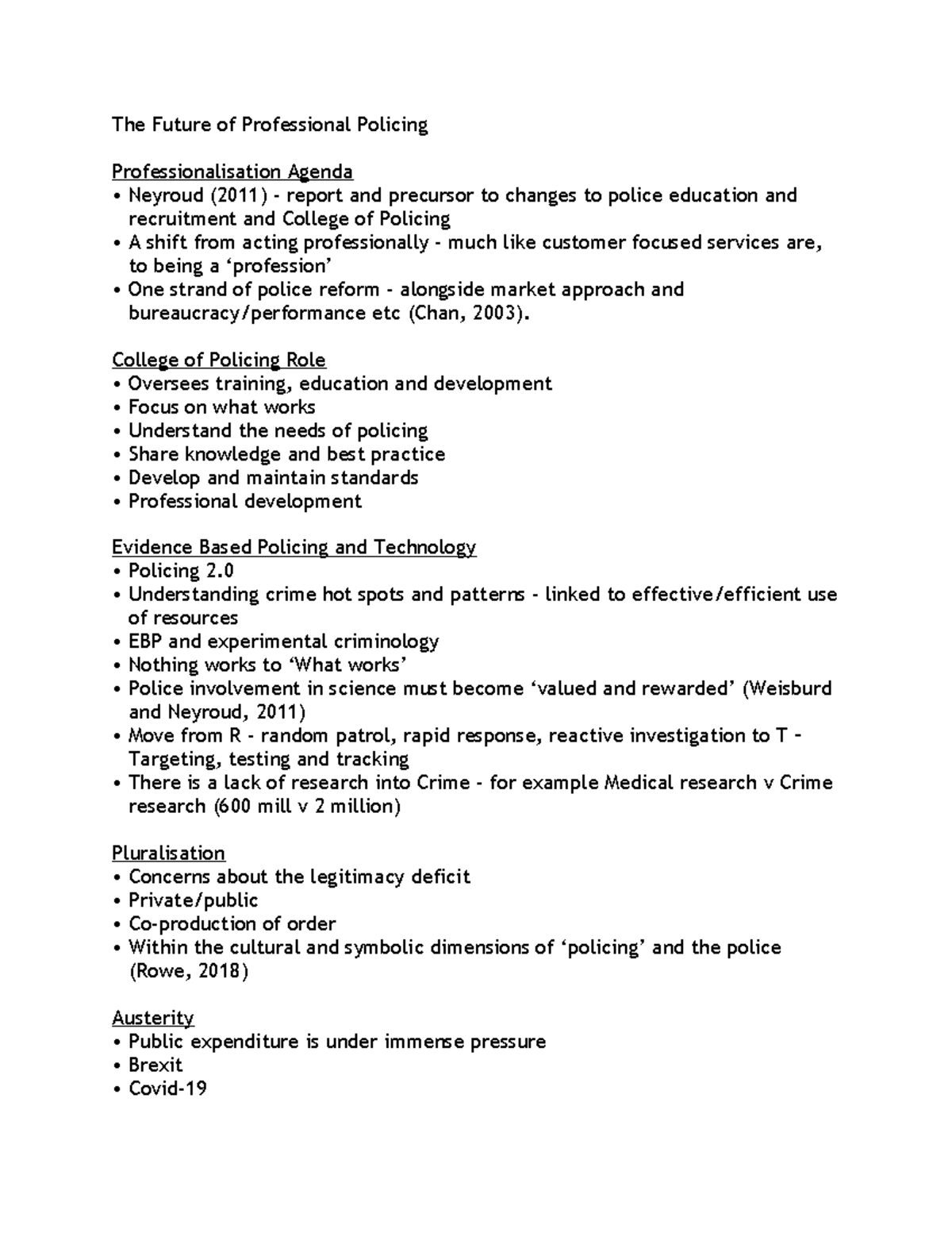 The Future of Professional Policing - The Future of Professional ...