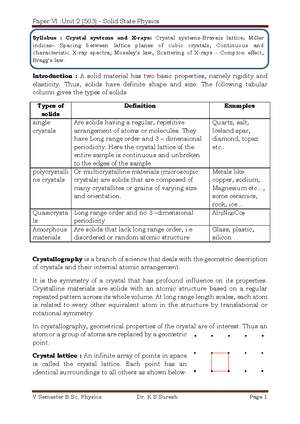 Solids practice questions - Solid state physics - Studocu