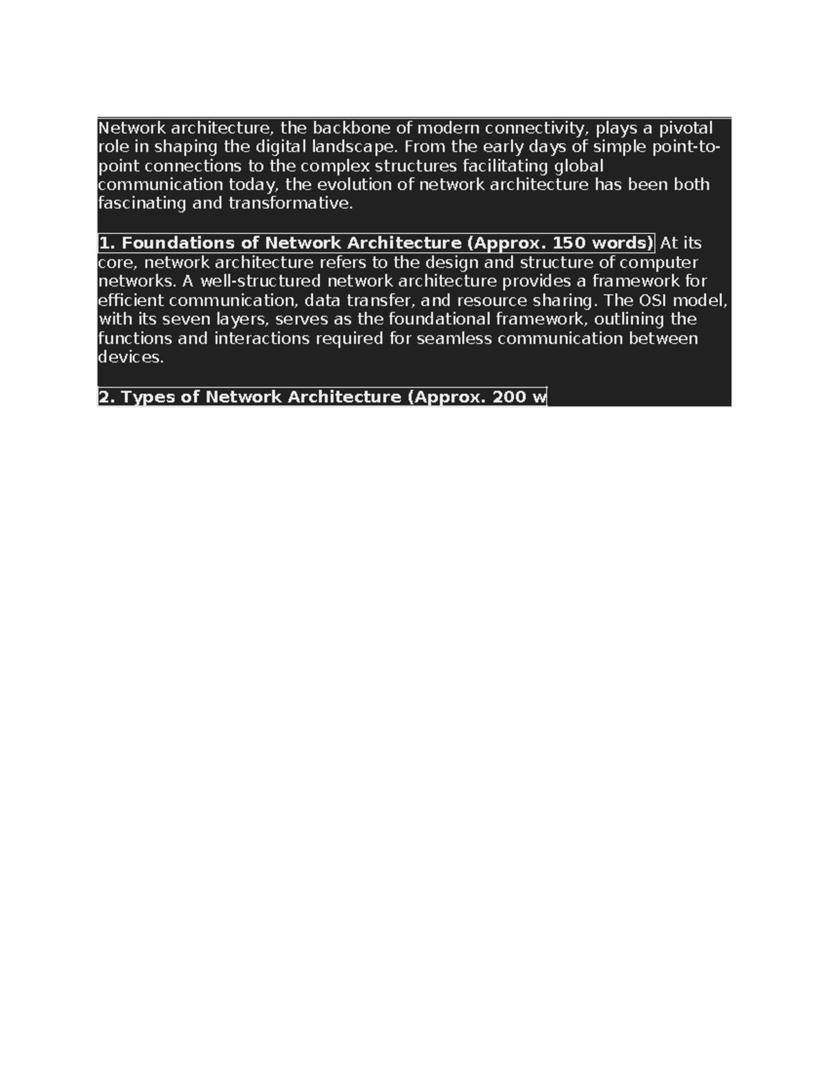 Network architecture - From the early days of simple point-to- point ...