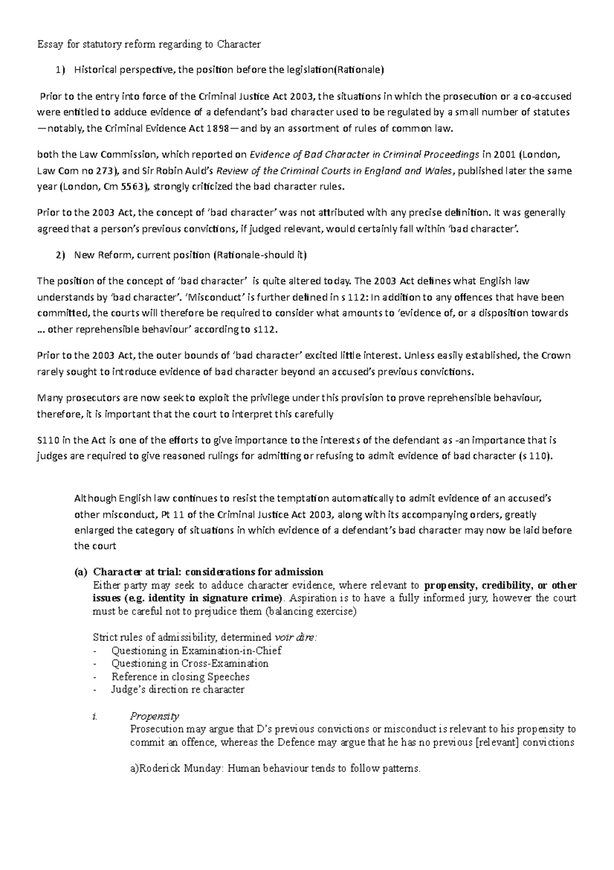 Character Essay - This is a consolidated notes for this chapter and it ...