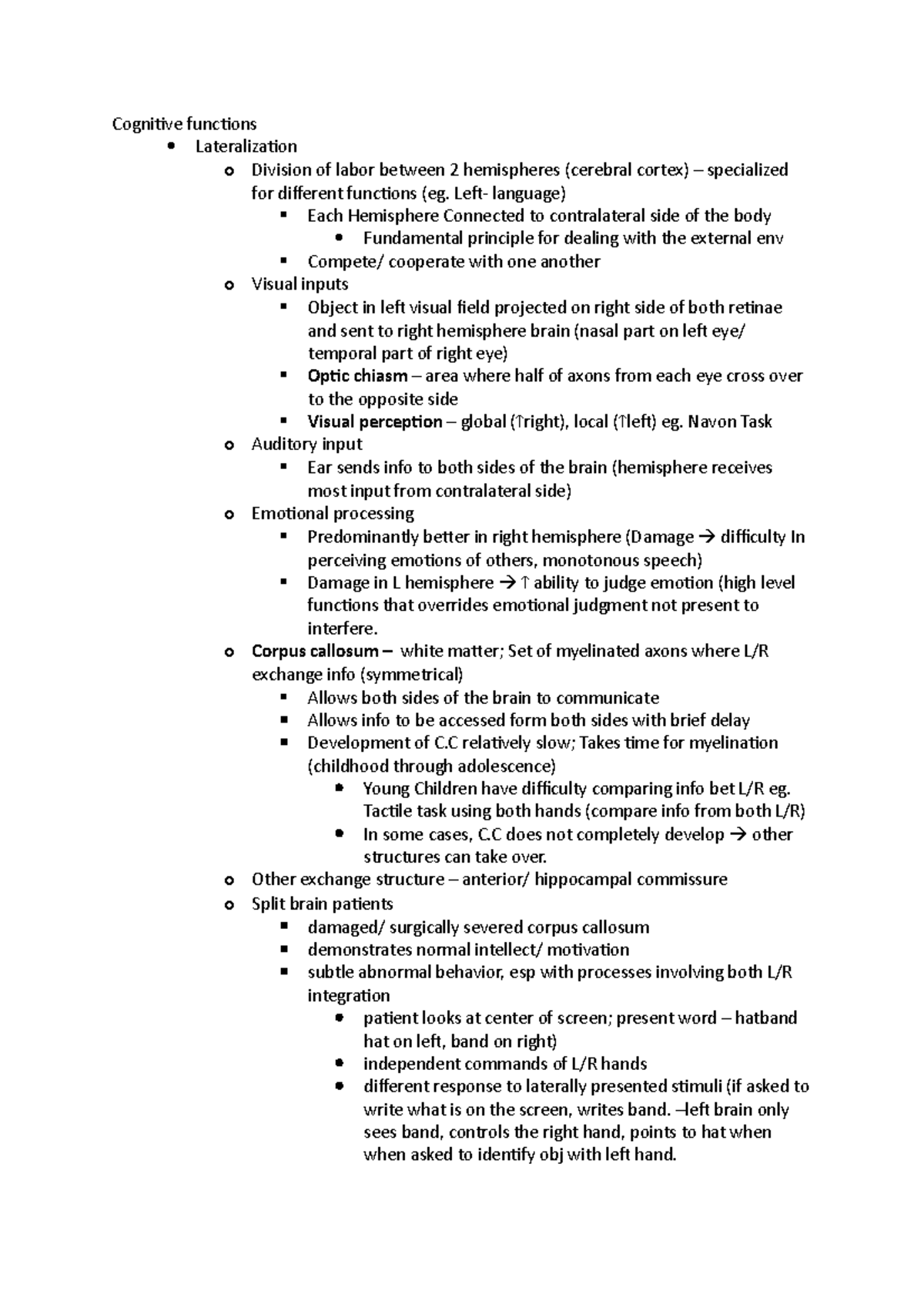 Cognitive functions - handwritten notes if u are need reference/too ...