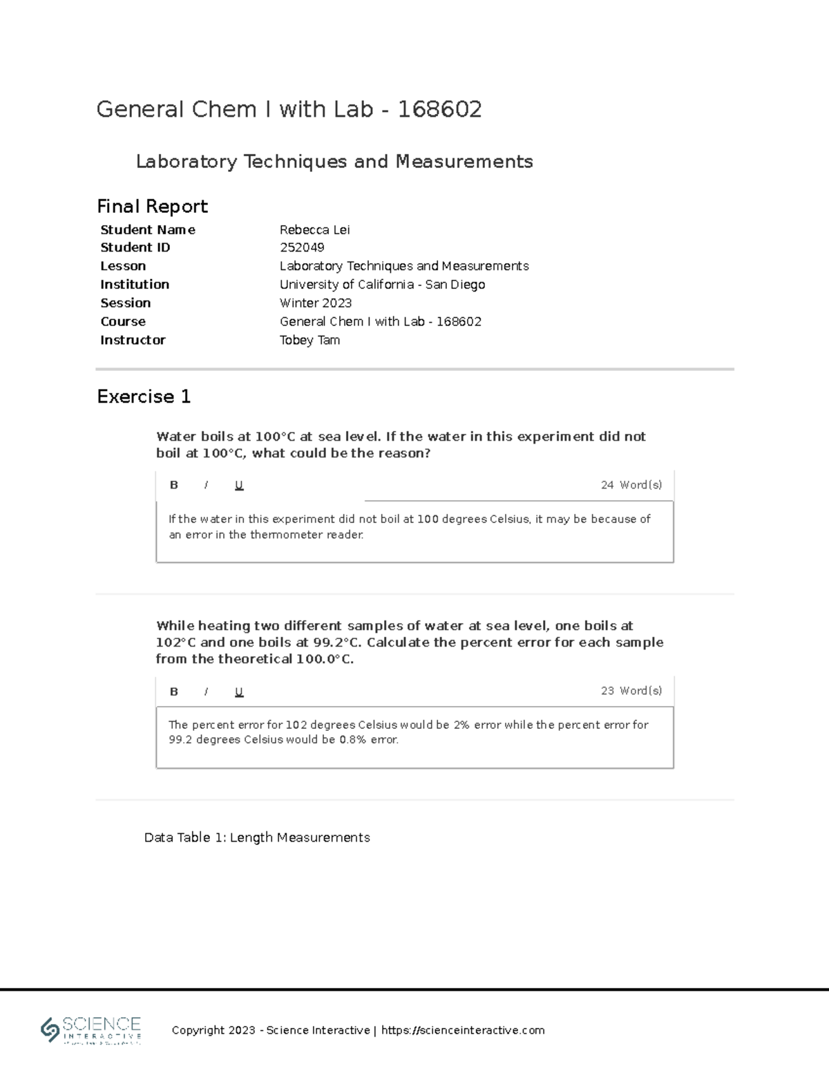 General Chem Iwith Lab 168602 Laboratory Techniquesand Measurements ...