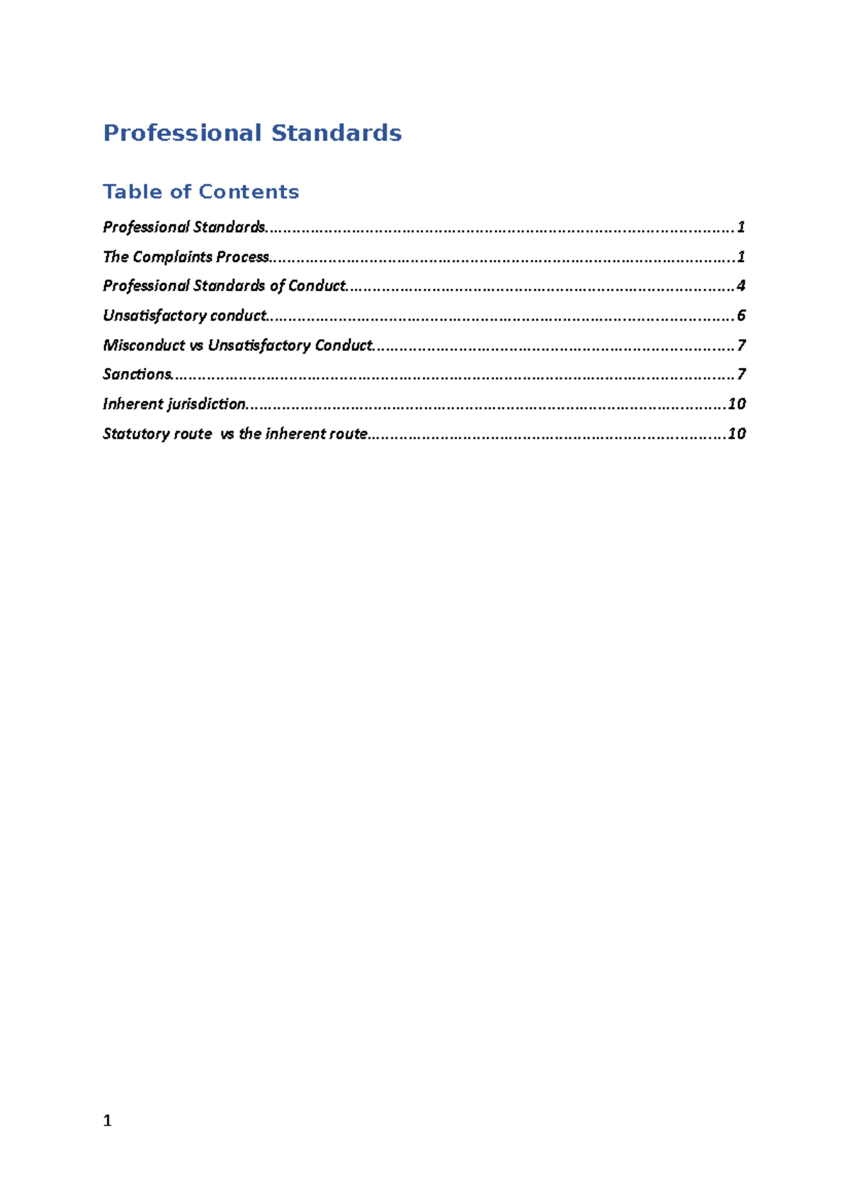 Professional Standards - Professional Standards Professional - Studocu