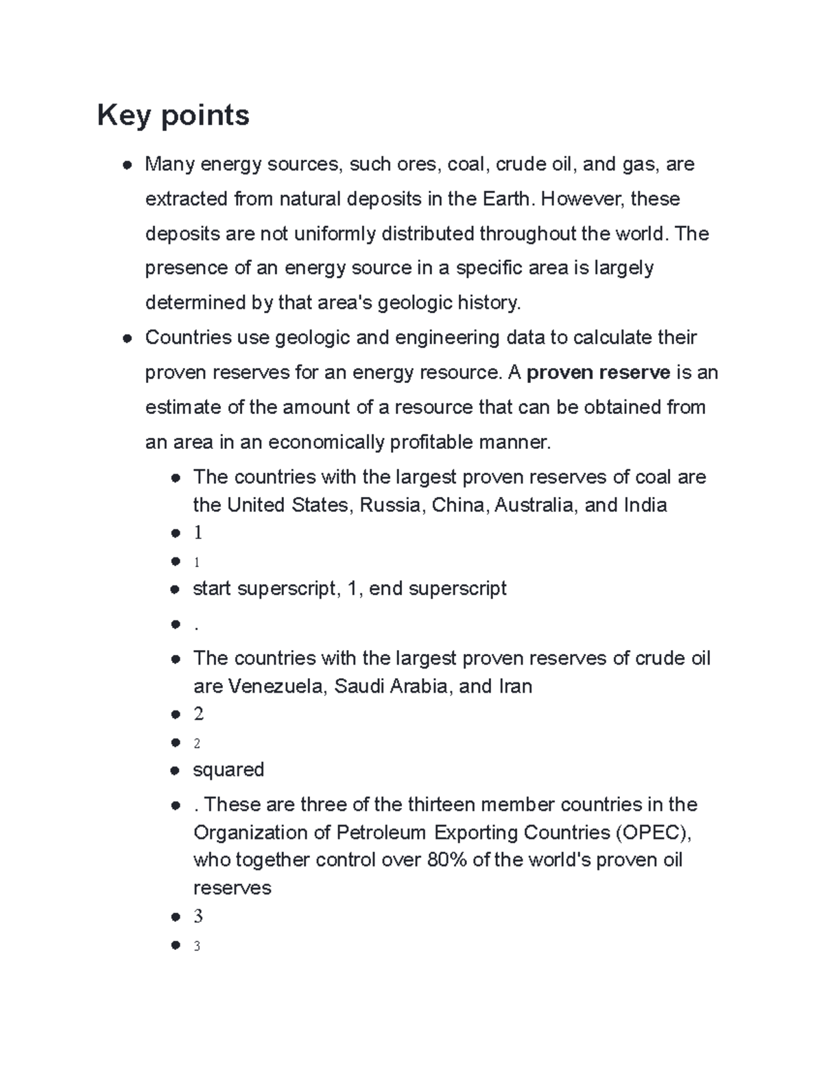 Distribution of natural energy resources - Key points Many energy ...