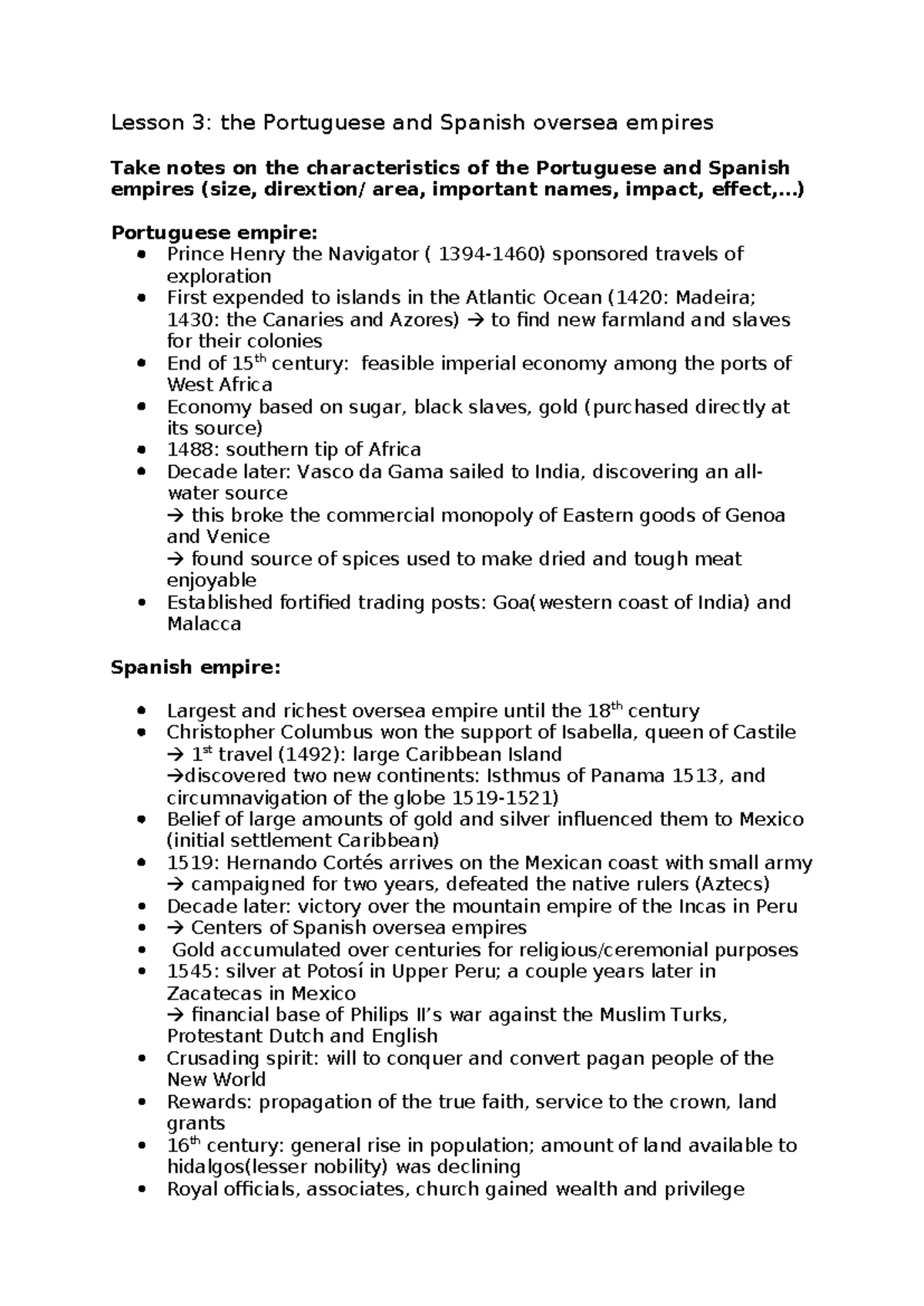 The Portuguese and Spanish oversea empire - ..) Portuguese empire ...