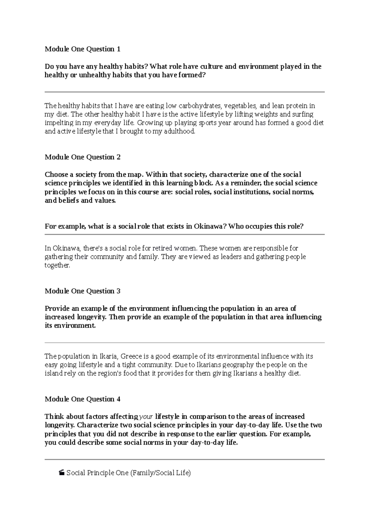 1-2 Module One Short Responses - Module One Question 1 Do you have any ...