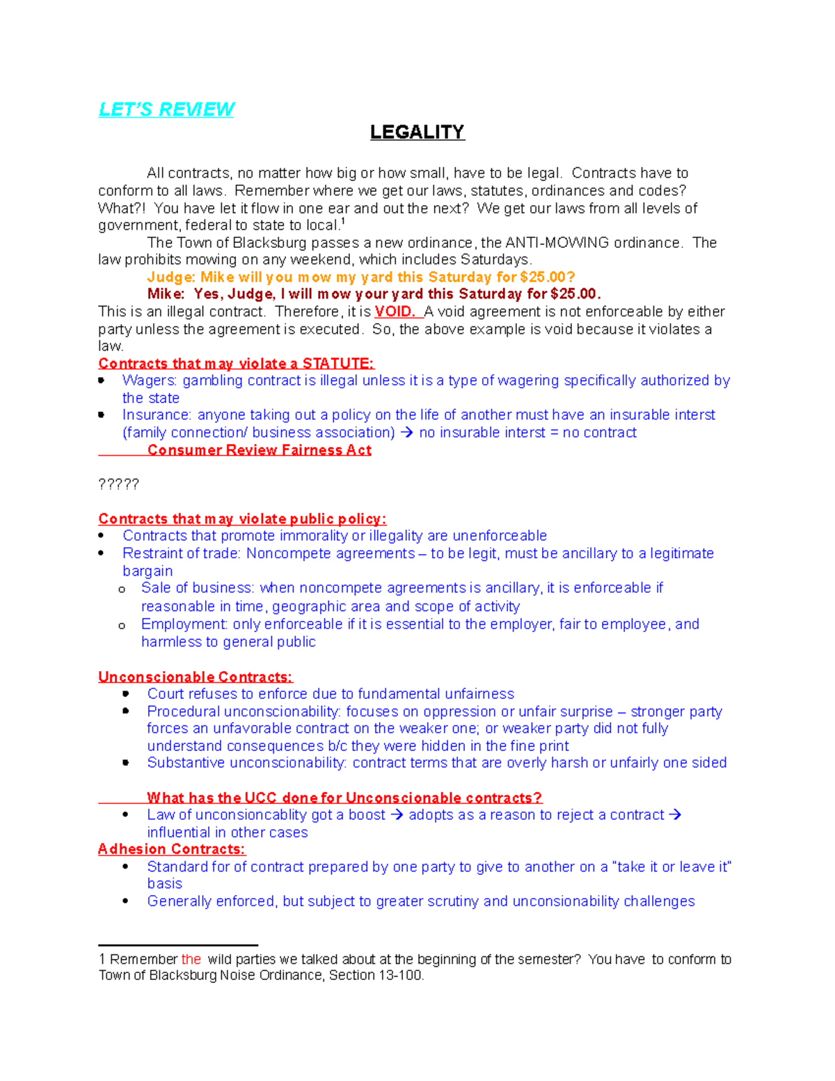 Legality 3 30 PM - Showalter - LET’S REVIEW LEGALITY All contracts, no ...