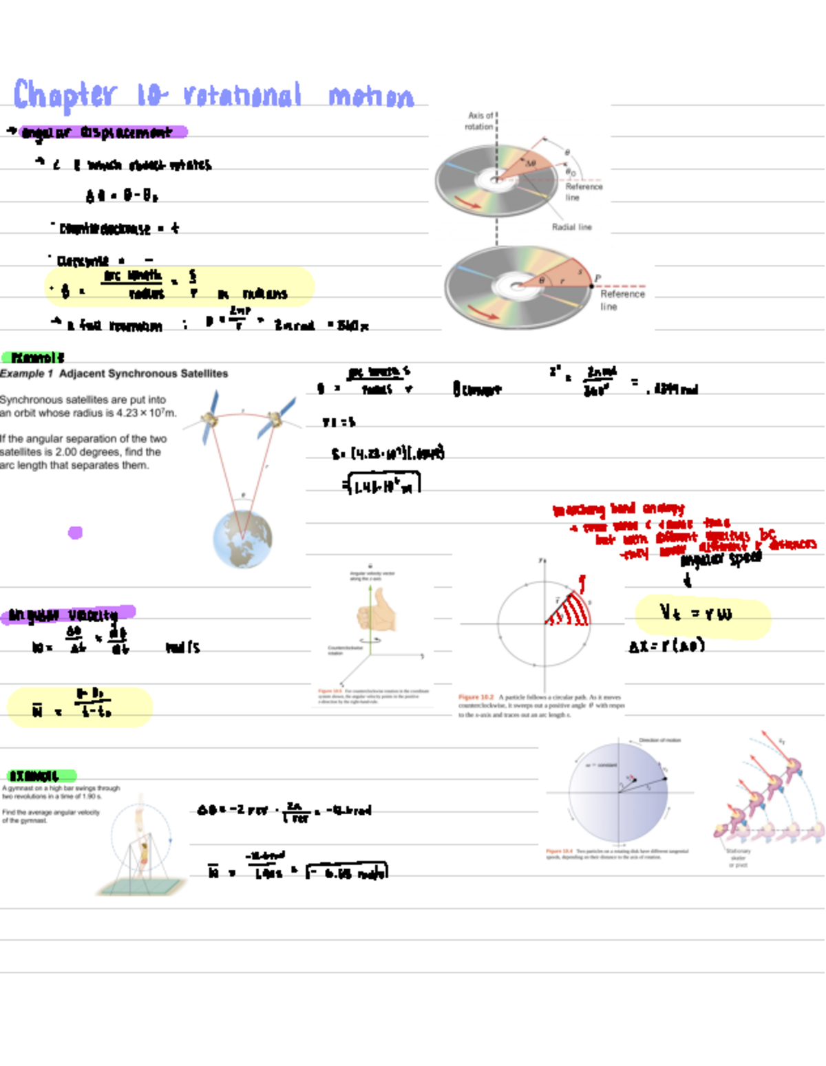 Chapter 10- Rotational Motion - Chapter 10 rotational motion → angular displacement → L @ which ...